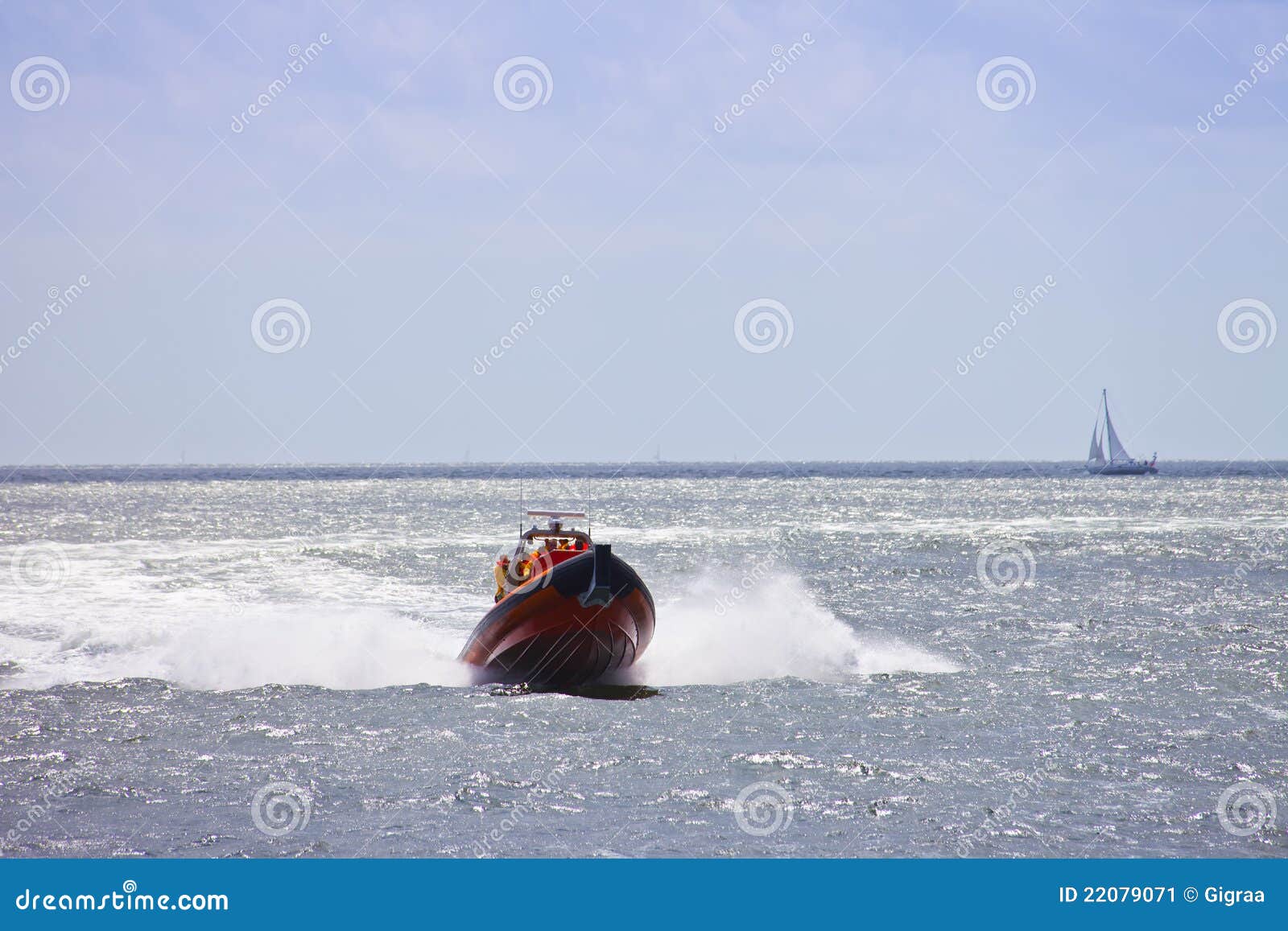Life saving boat at sea stock image. Image of bodyguard - 22079071