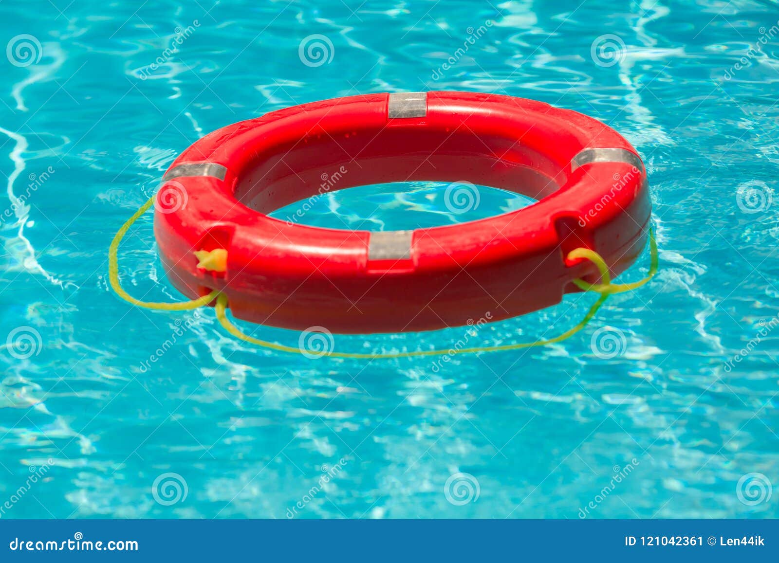 Life-saving Buoy Floating at the Pool Stock Image - Image of floating ...
