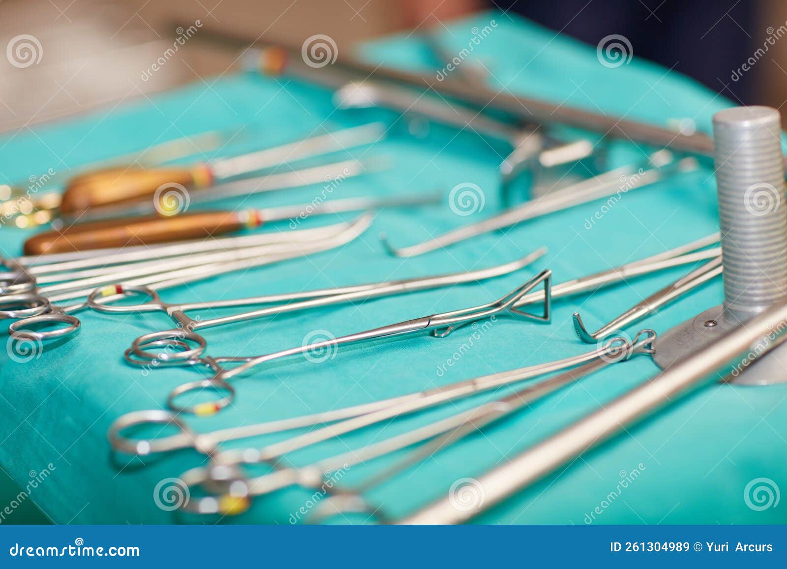 Life Saving Instruments. a Variety of Surgical Instruments on a Table ...