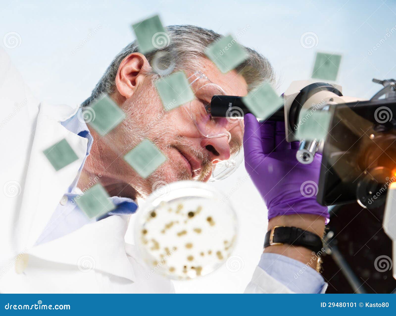 Life Science Researcher Microscoping. Stock Image - Image of micro ...