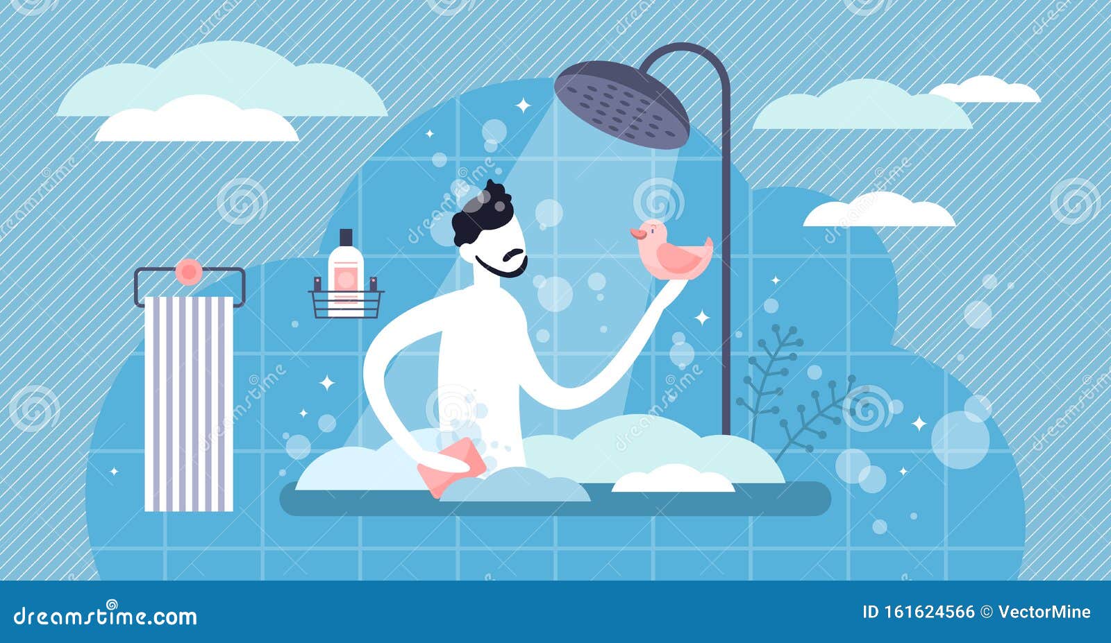 Man Showering Vector Illustration | CartoonDealer.com #39853996