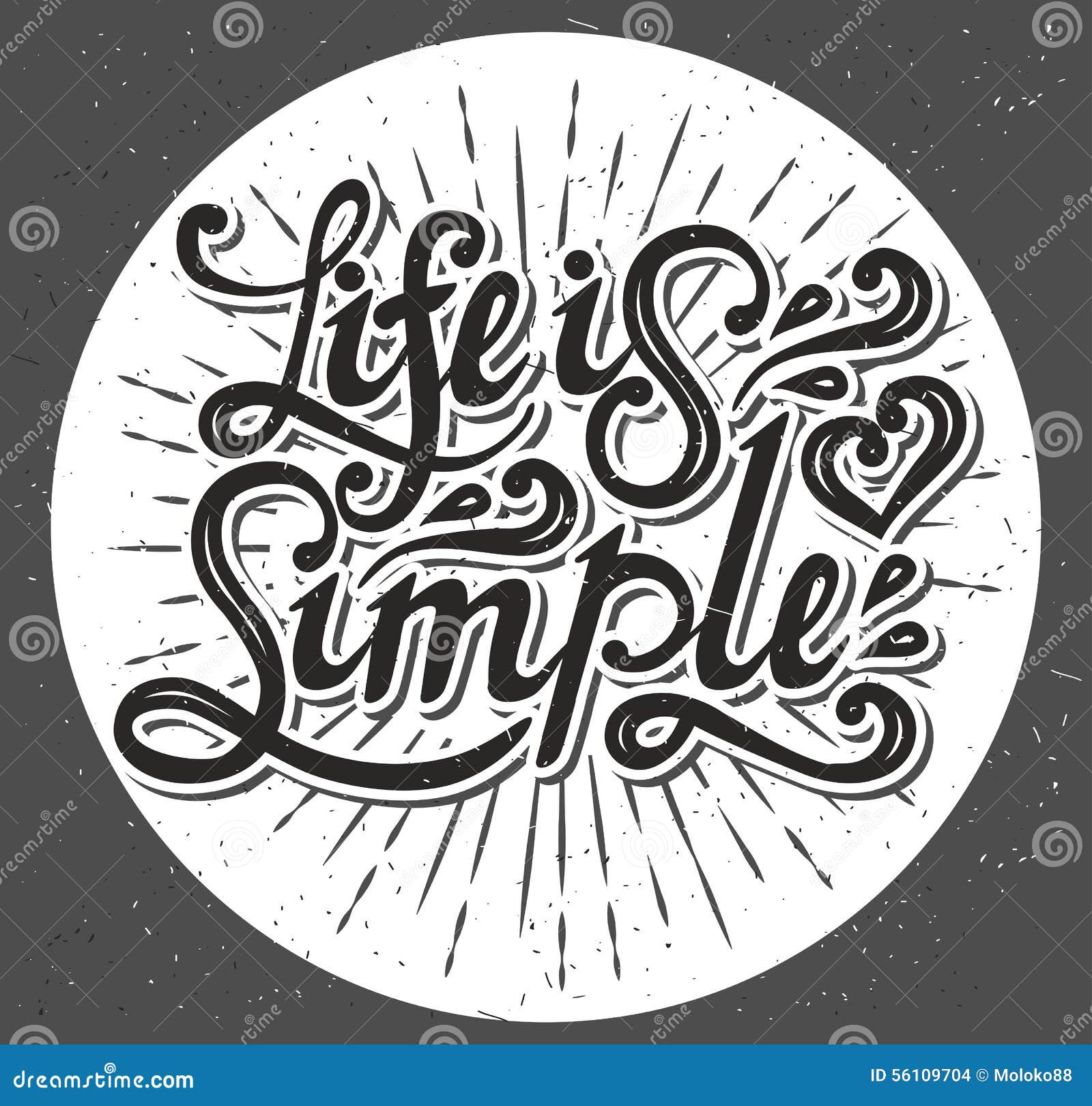 Life is Simple. Type Design. Vector Illustration Stock Vector ...