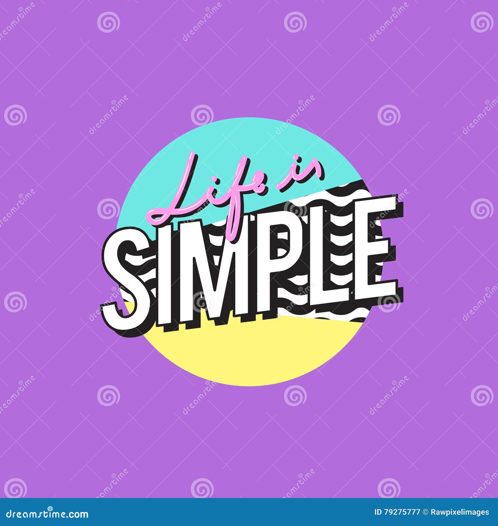 Life is Simple Word Design Illustration Concept Stock Vector ...