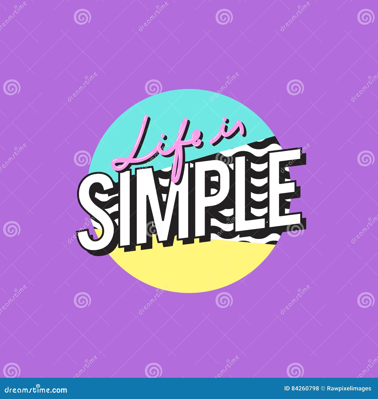 Life is Simple Word Design Illustration Concept Stock Vector ...