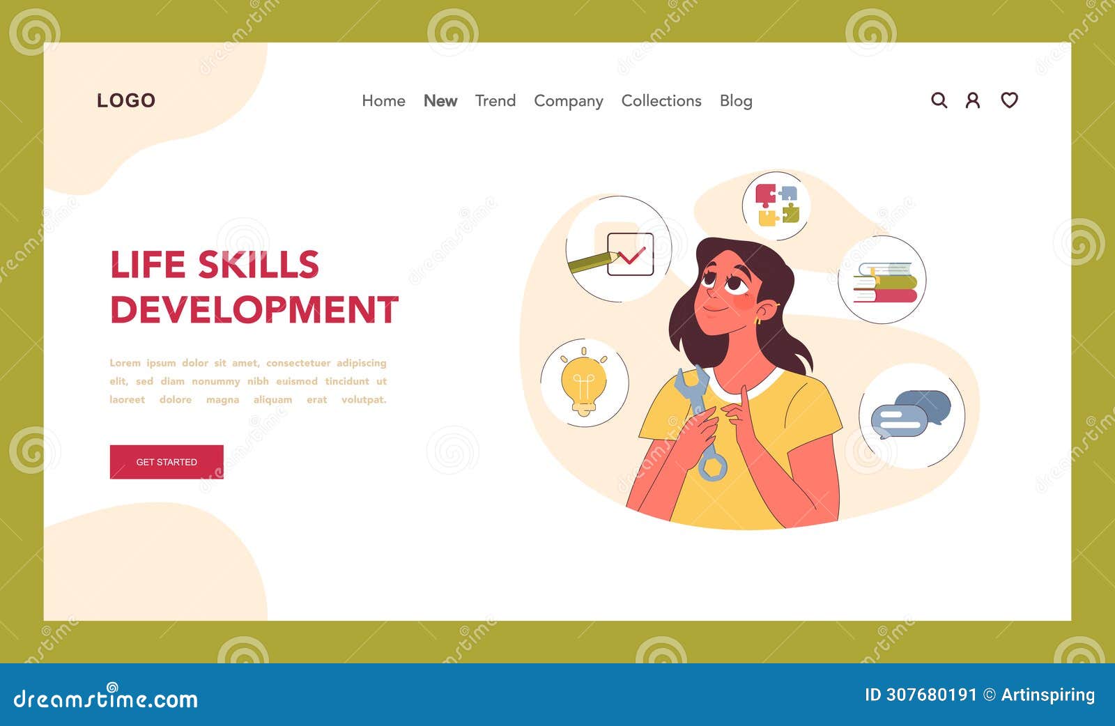 Life Skills Development Concept. Flat Vector Illustration Stock Vector ...