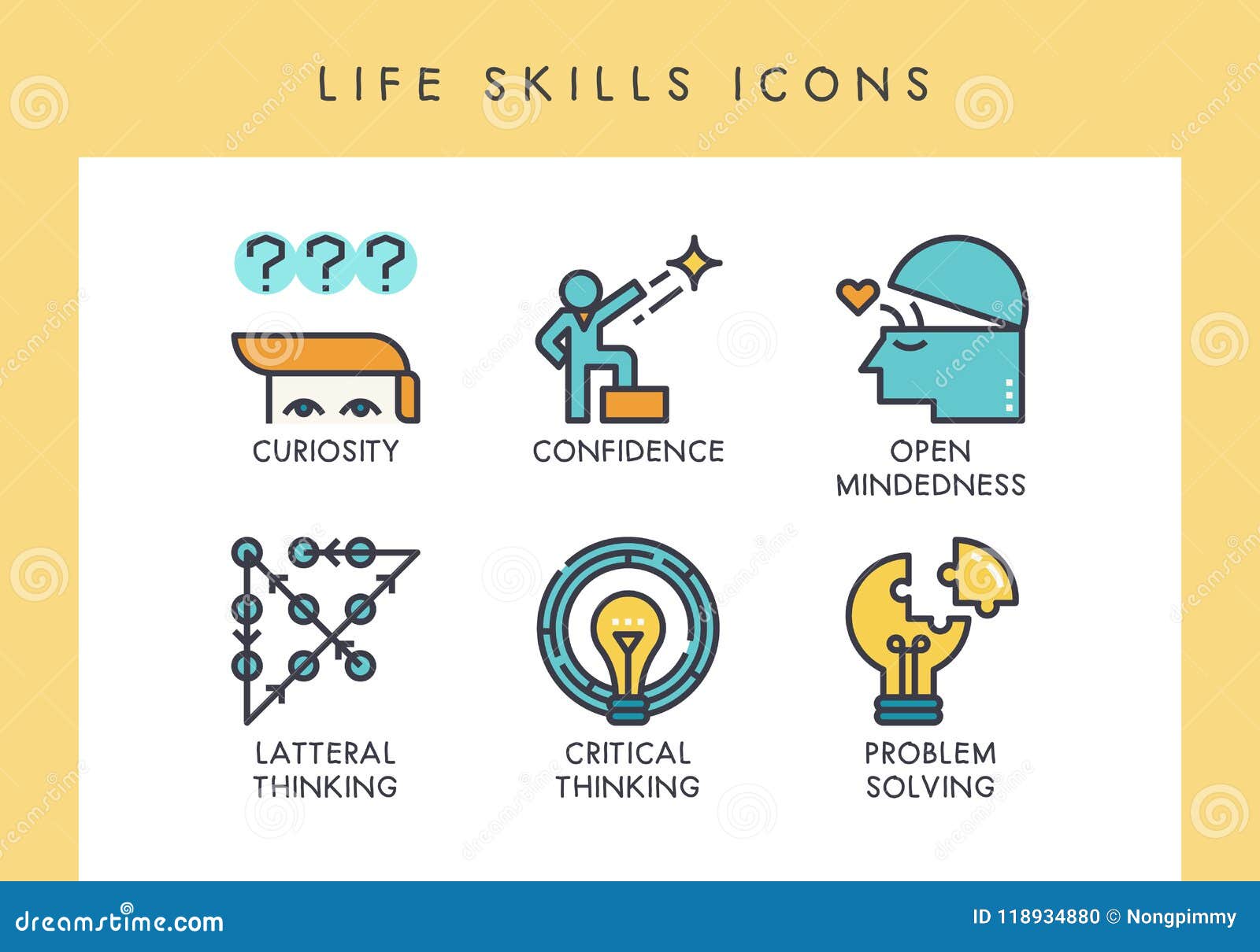 LIfe skills icons stock vector. Illustration of path - 118934880