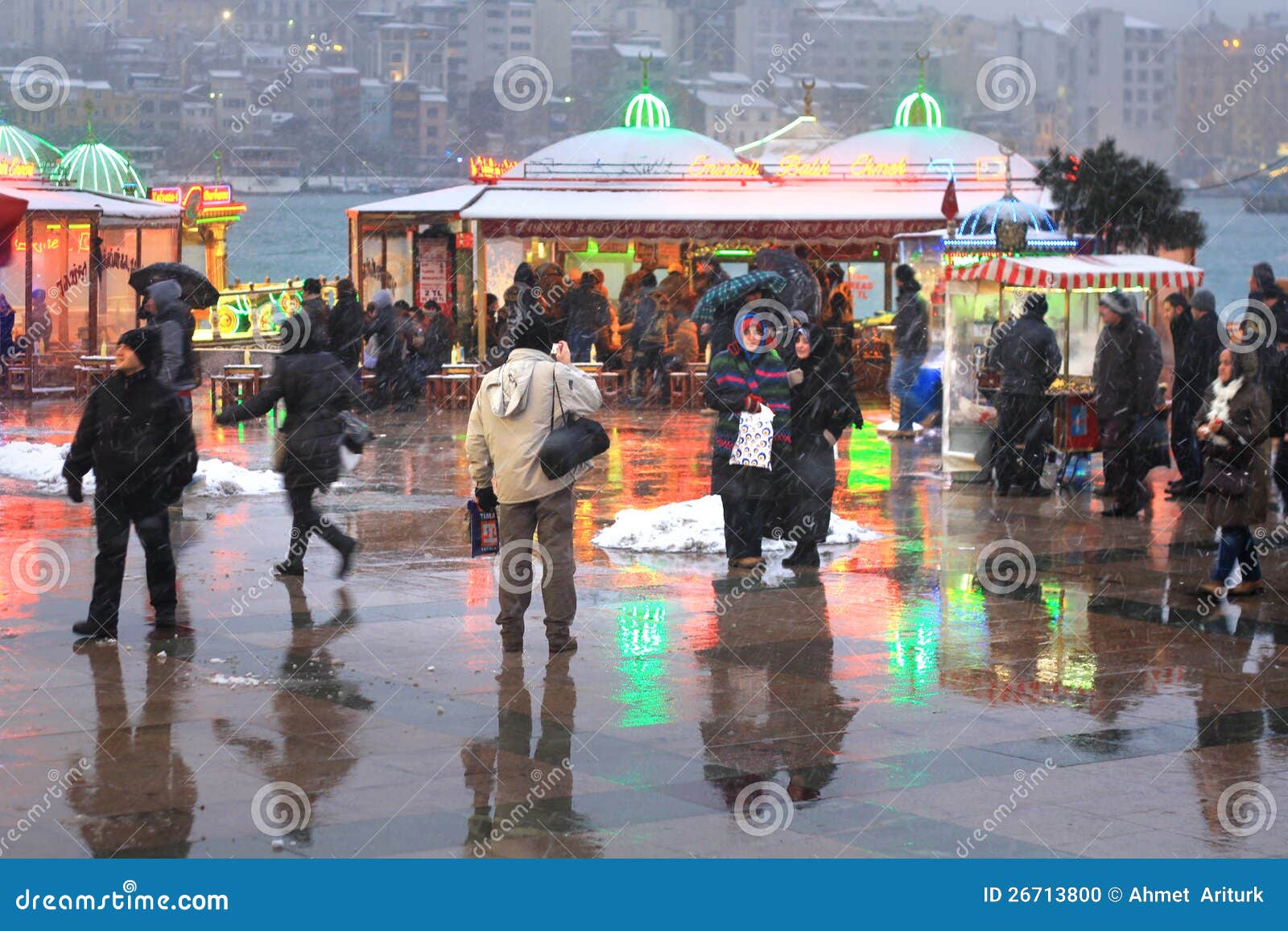Life in Snow Istanbul editorial image. Image of busy - 26713800