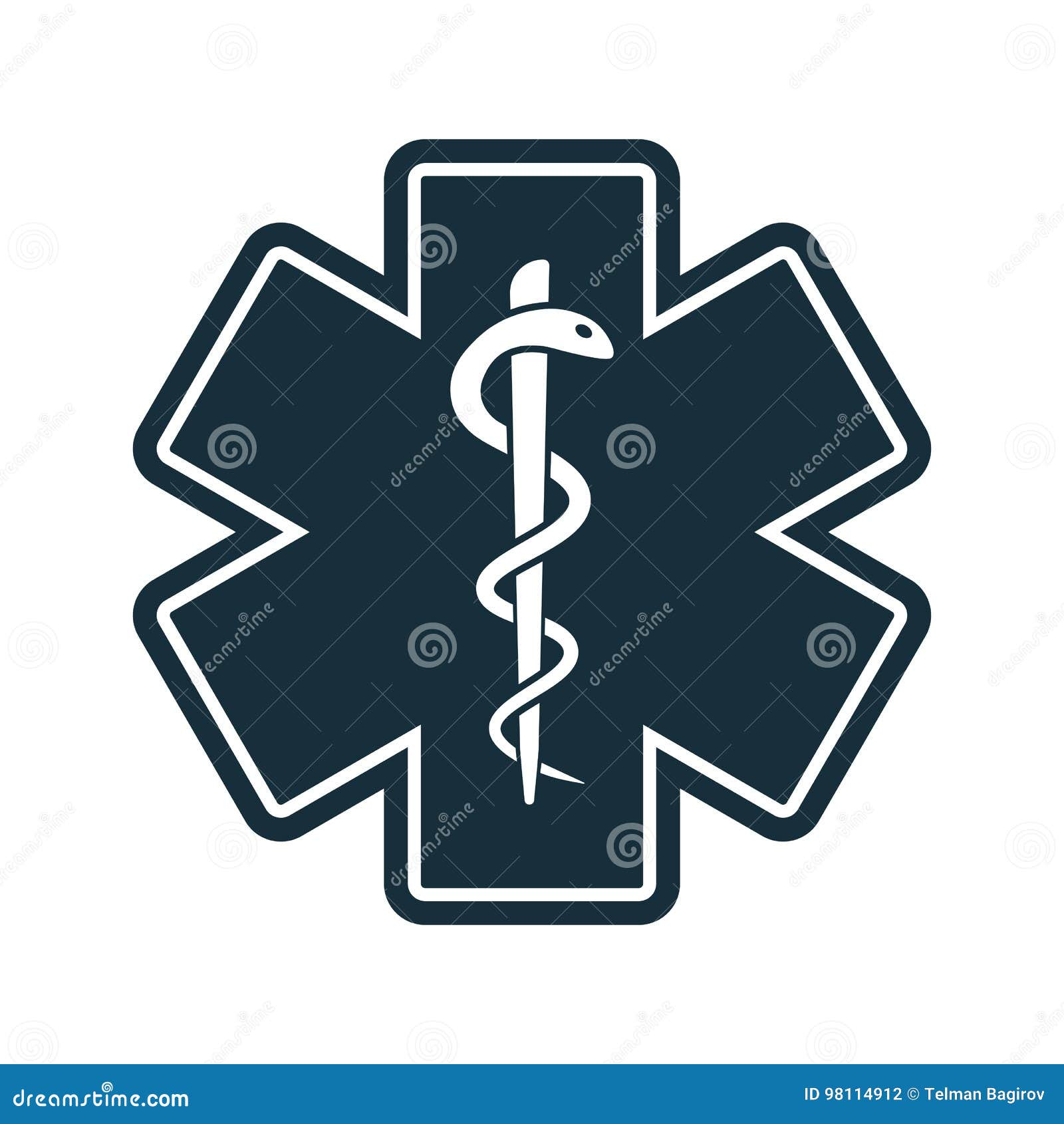 Life Star Medical Snake Icon Stock Illustration - Illustration of ...