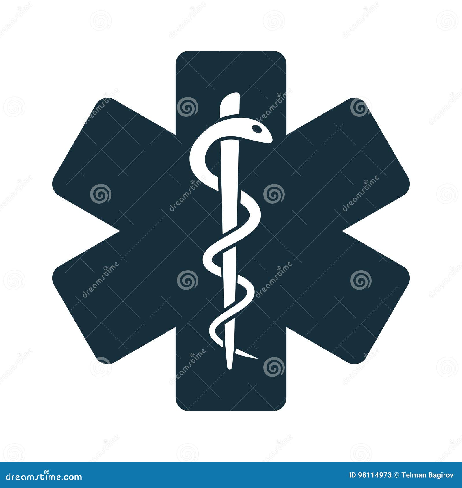 Life Star Medical Snake Icon Stock Illustration - Illustration of ...
