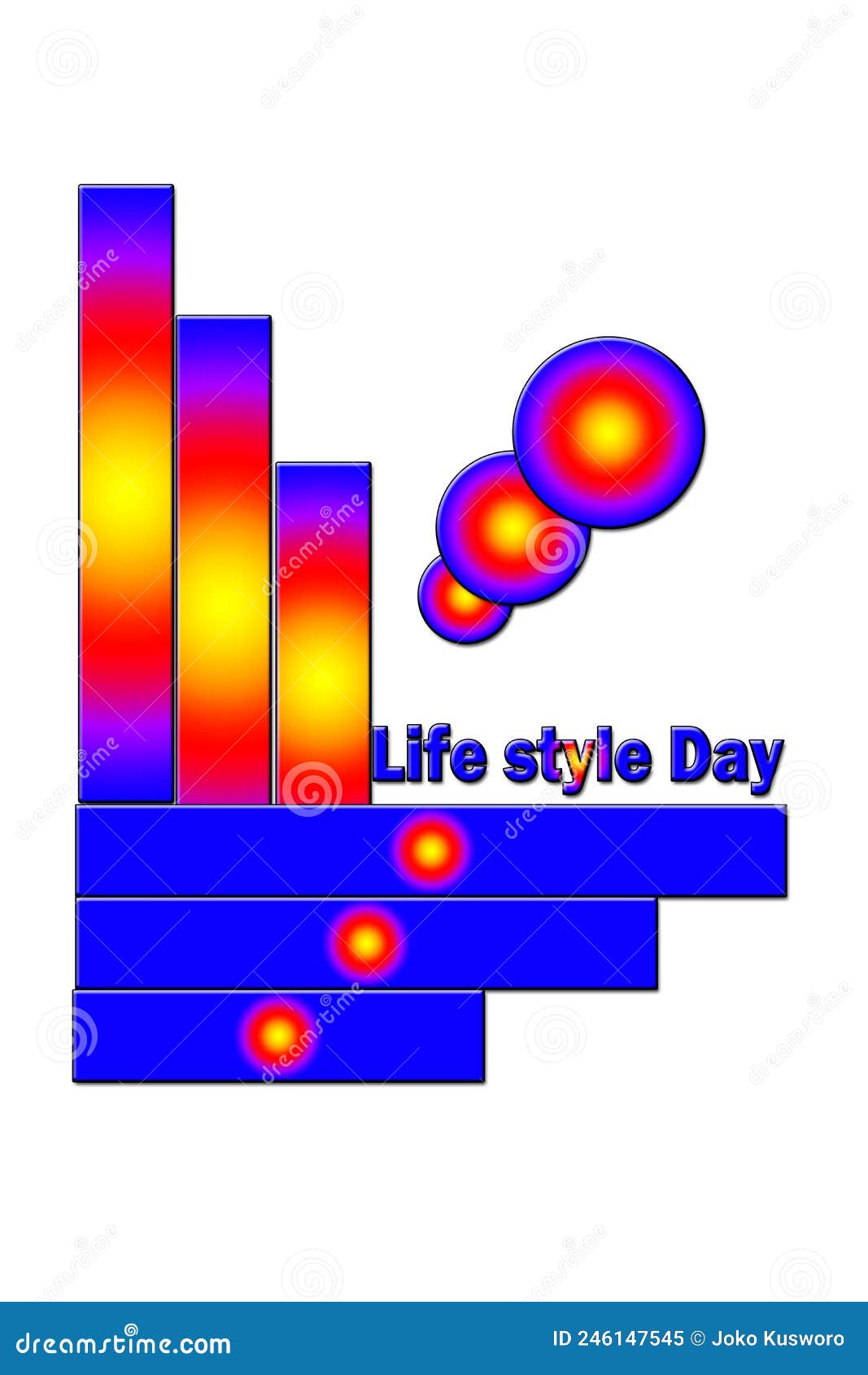 Life Style Day Logo in by Color with Rectangular and Circle Bars Stock ...