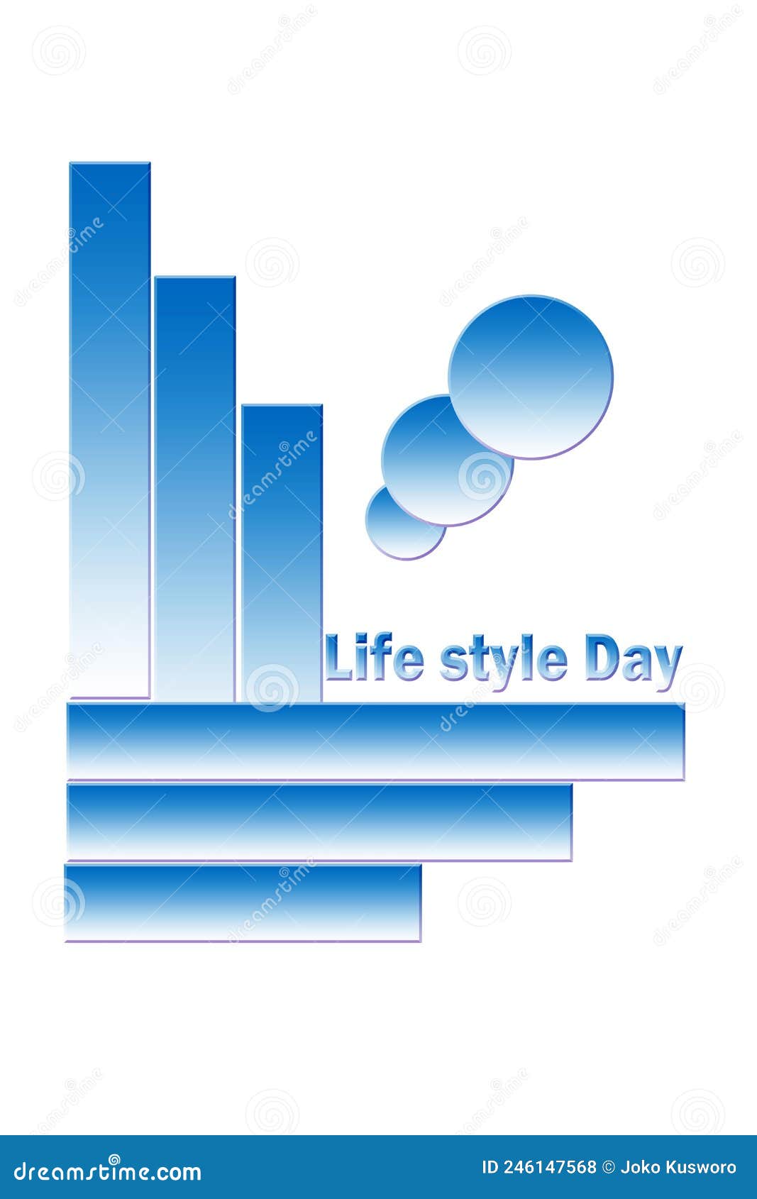 Life Style Day Logo in by Color with Rectangular and Circle Bars Stock ...