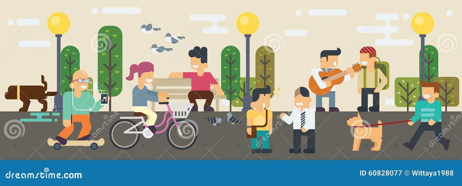 Free Time - Children At Playground - Illustration For The Children ...