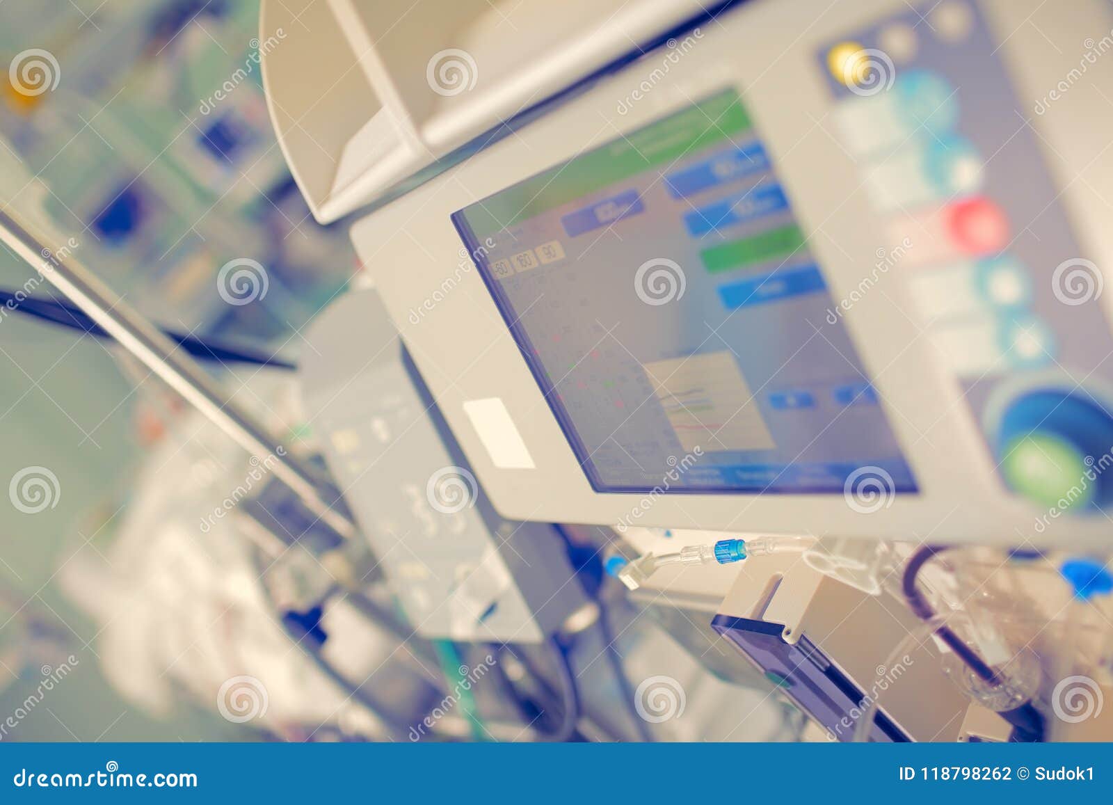 Life Support Equipment Display with Indicators on the Background Stock ...