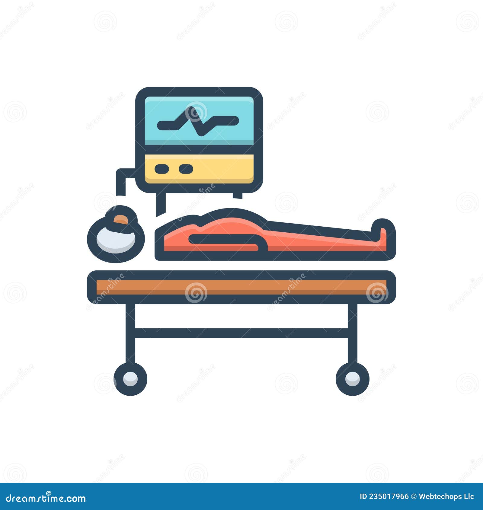 Color Illustration Icon for Life Support, Hospital and Patient Stock ...
