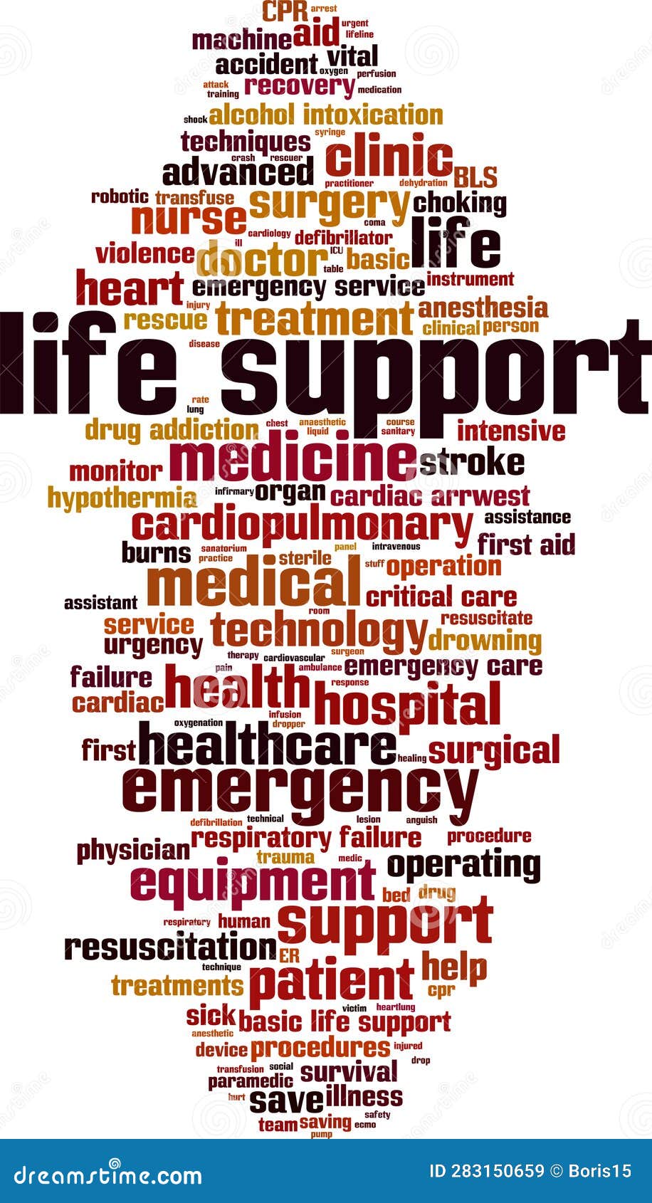 Life support word cloud stock vector. Illustration of techniques ...