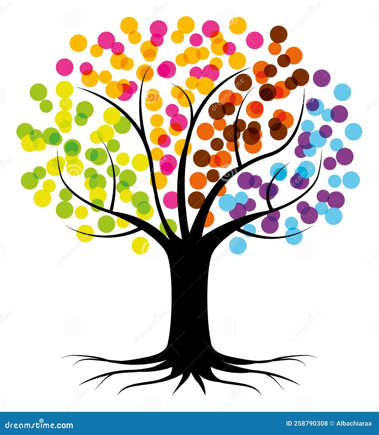 Tree of Life. Four Seasons Vector Illustration Stock Vector ...