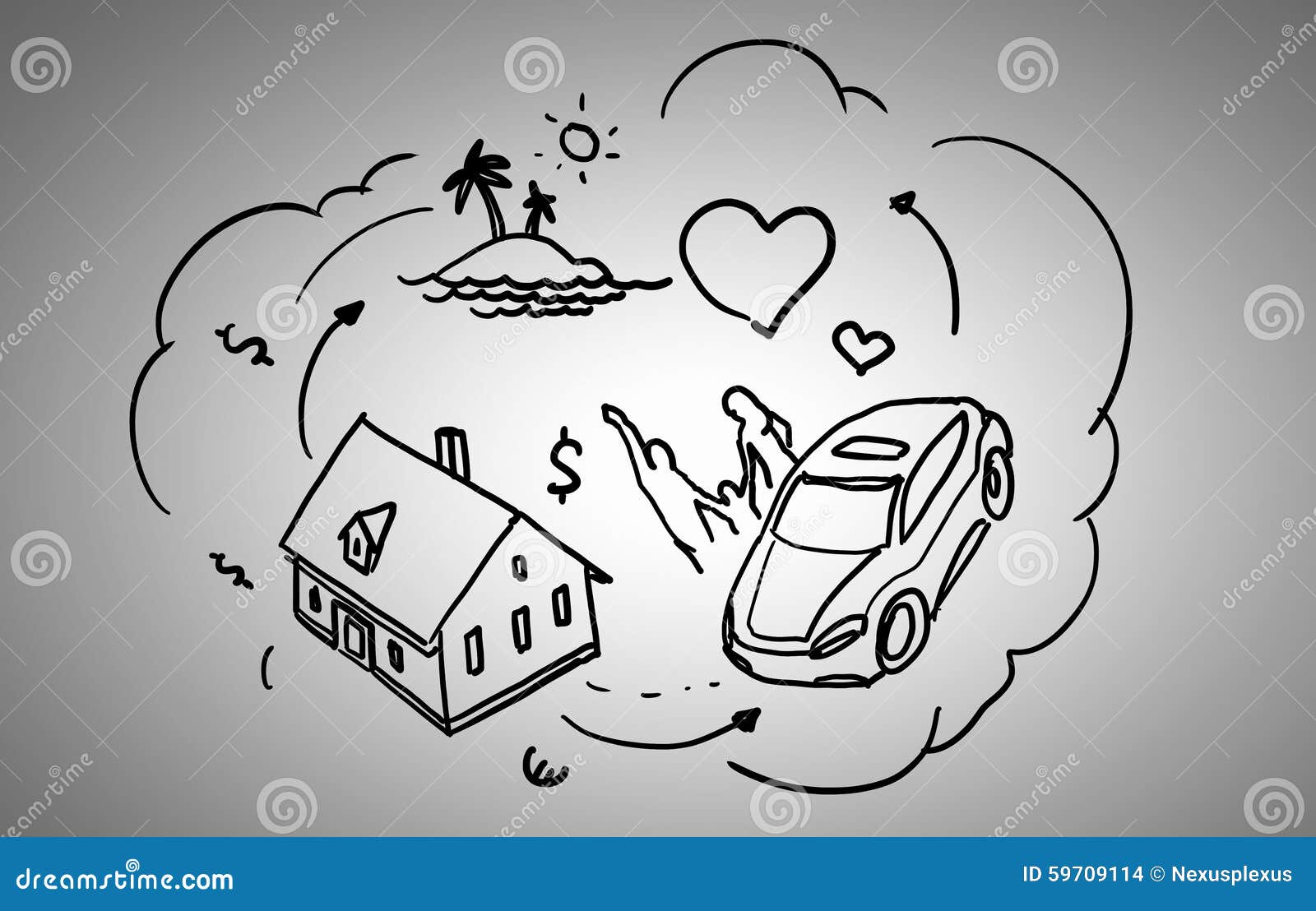 Life values stock illustration. Illustration of balloon - 59709114
