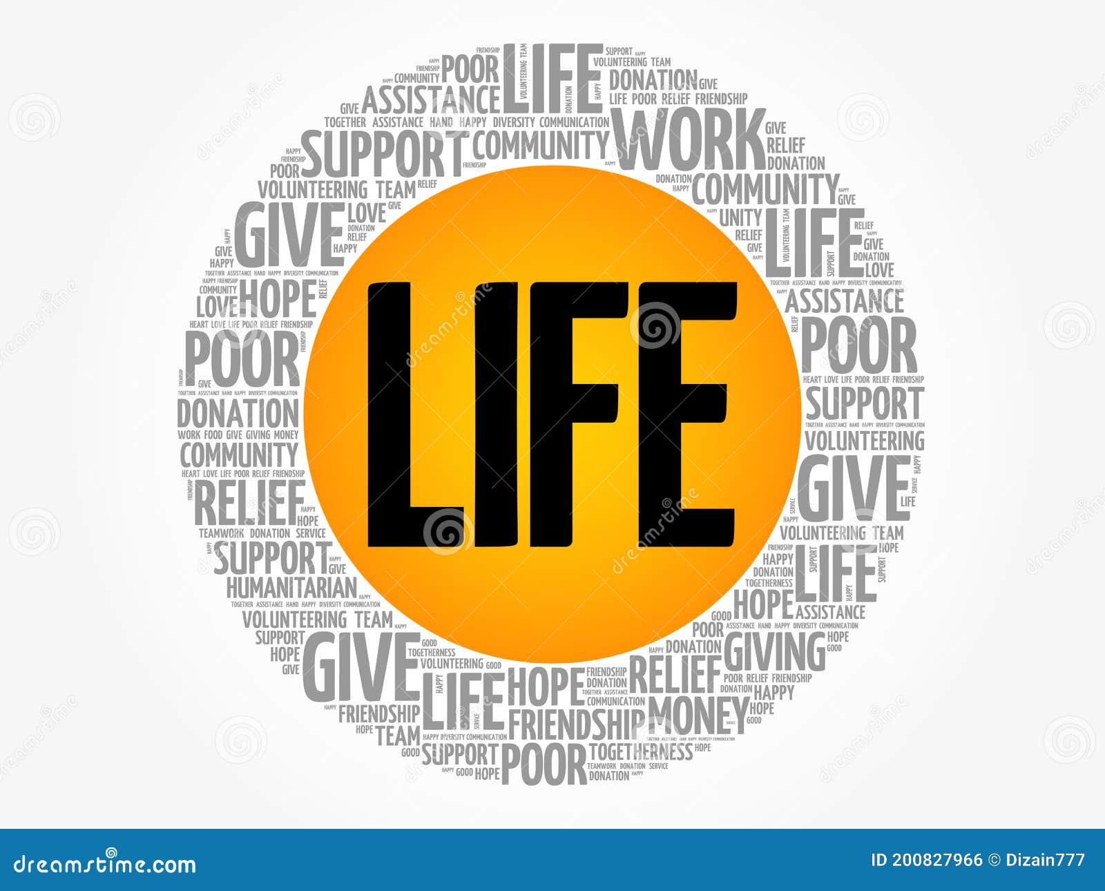 LIFE word cloud collage stock illustration. Illustration of assistance ...