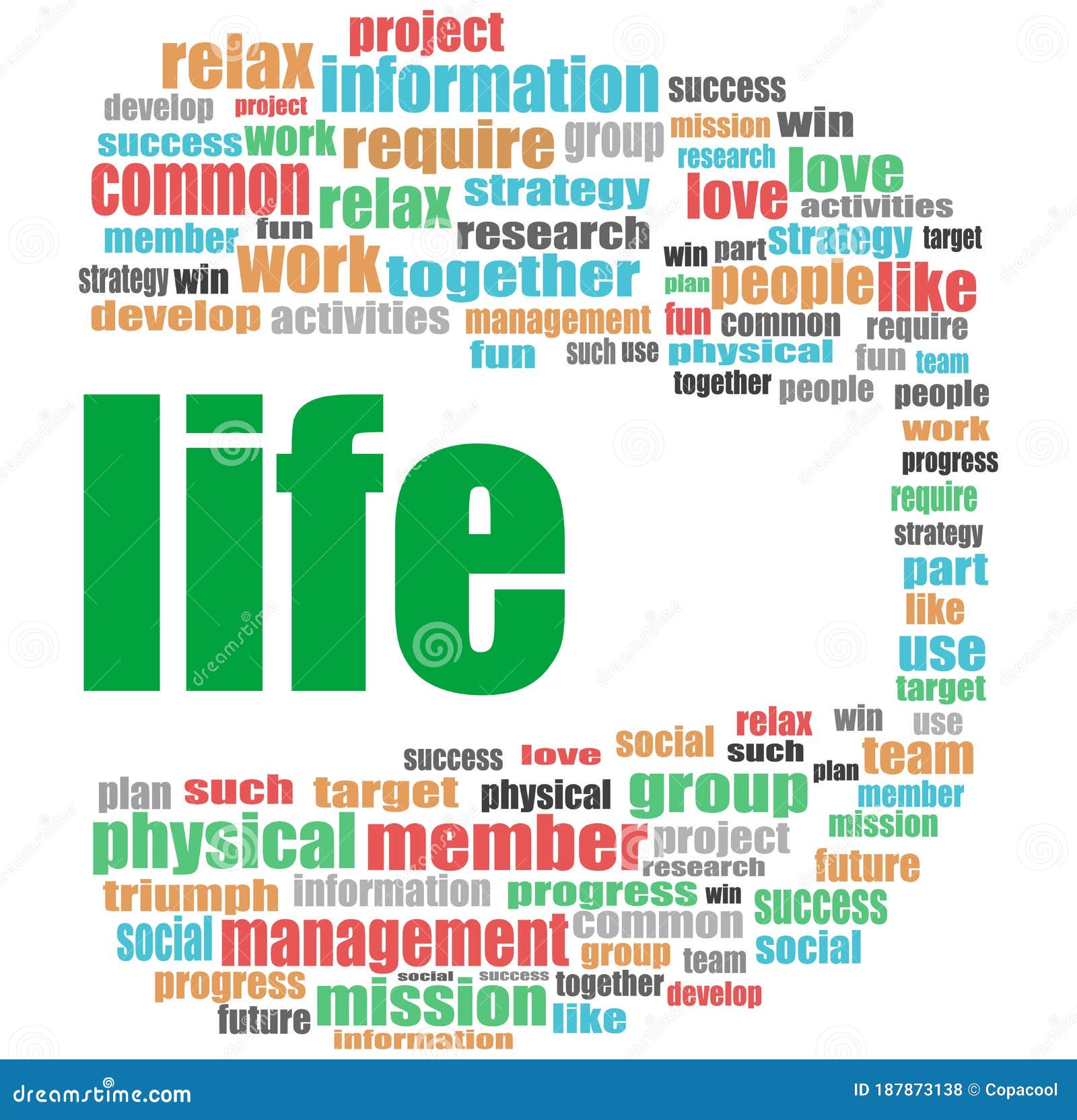 Life word. Social concept stock illustration. Illustration of offer ...