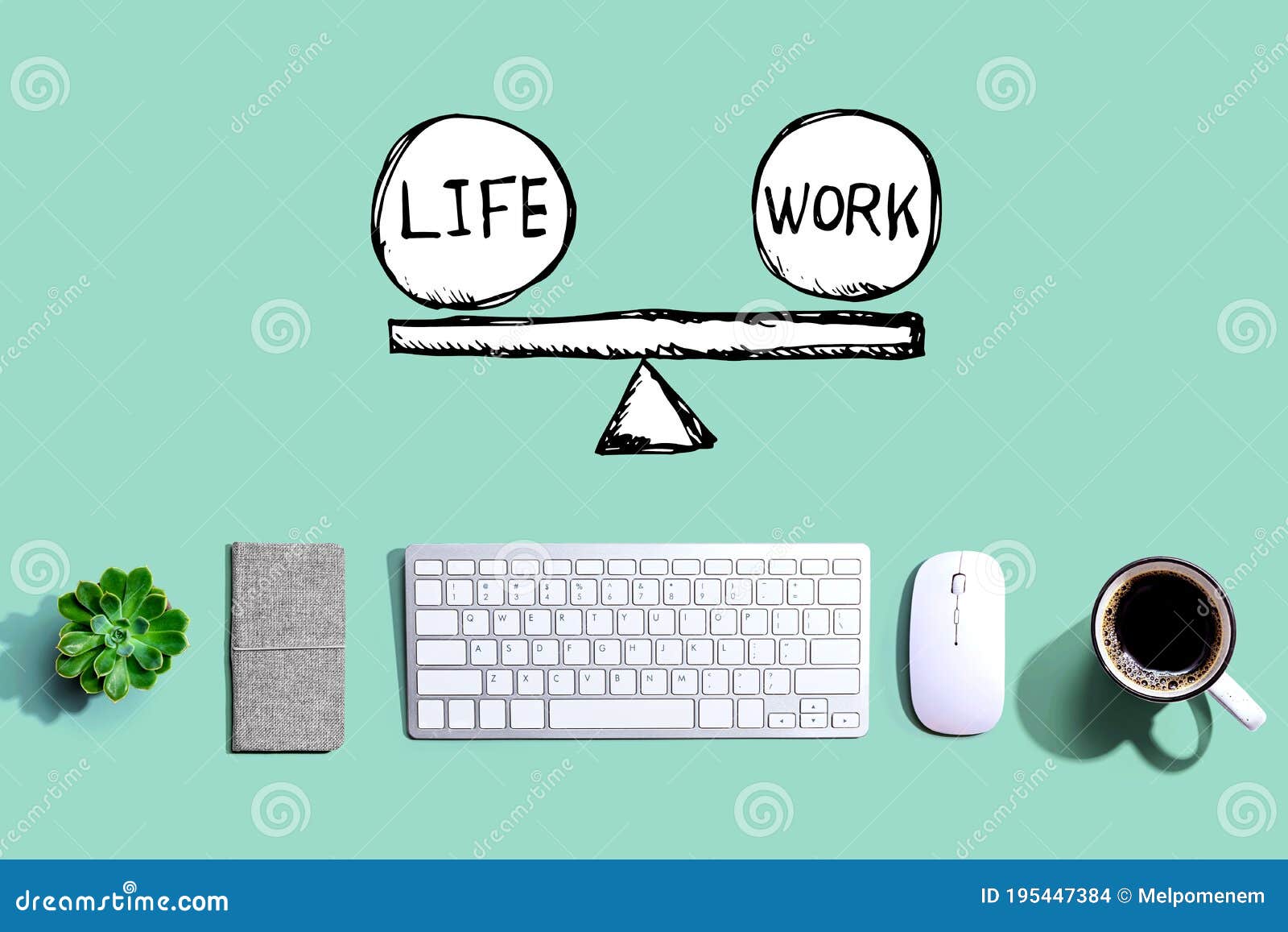 Life and Work Balance with a Computer Keyboard Stock Photo - Image of ...
