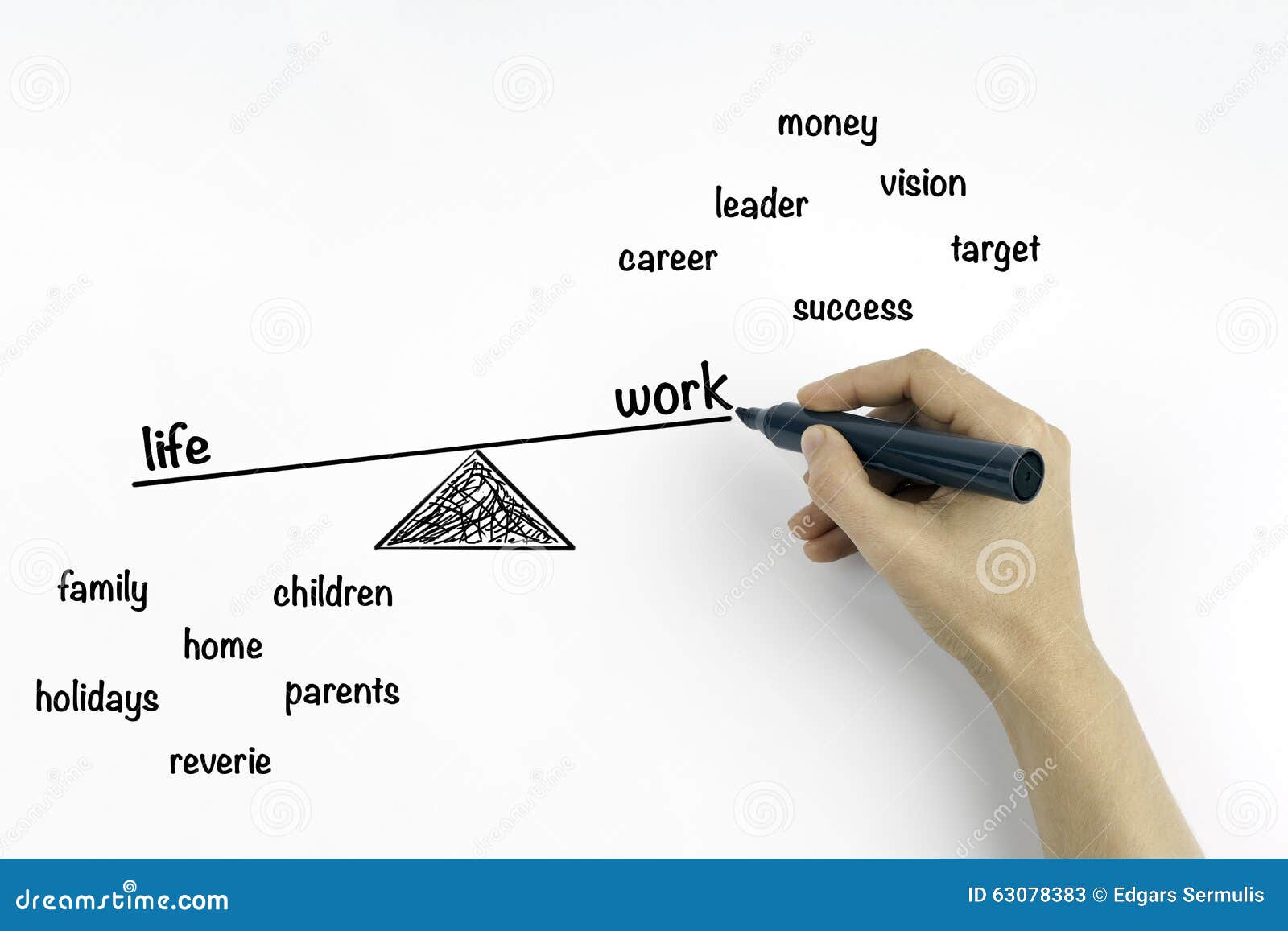 Life And Work Balance On A White Background Stock Image - Image of ...