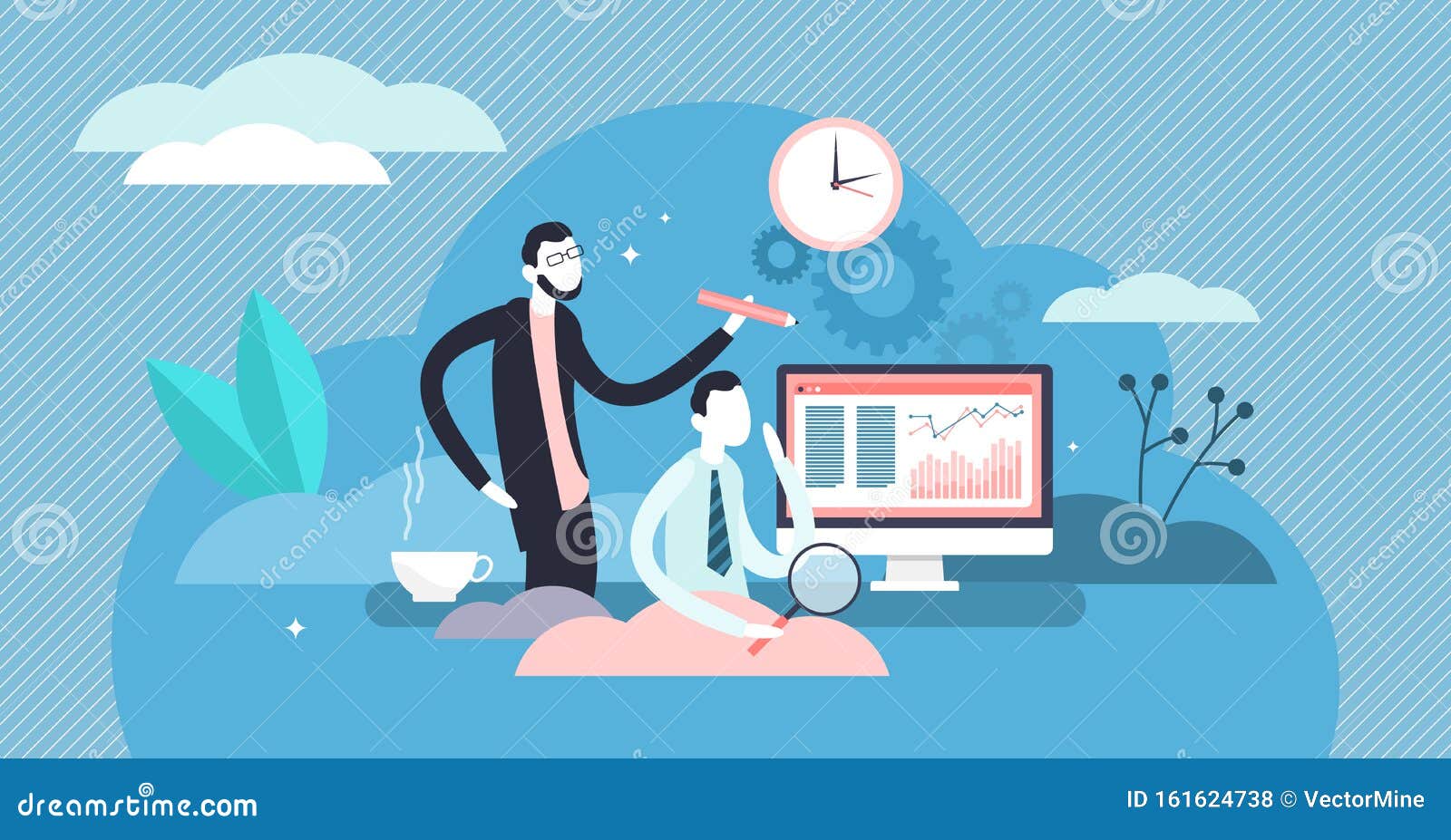 Daily Life Work Vector Illustration. Flat Tiny Job Routine Persons ...