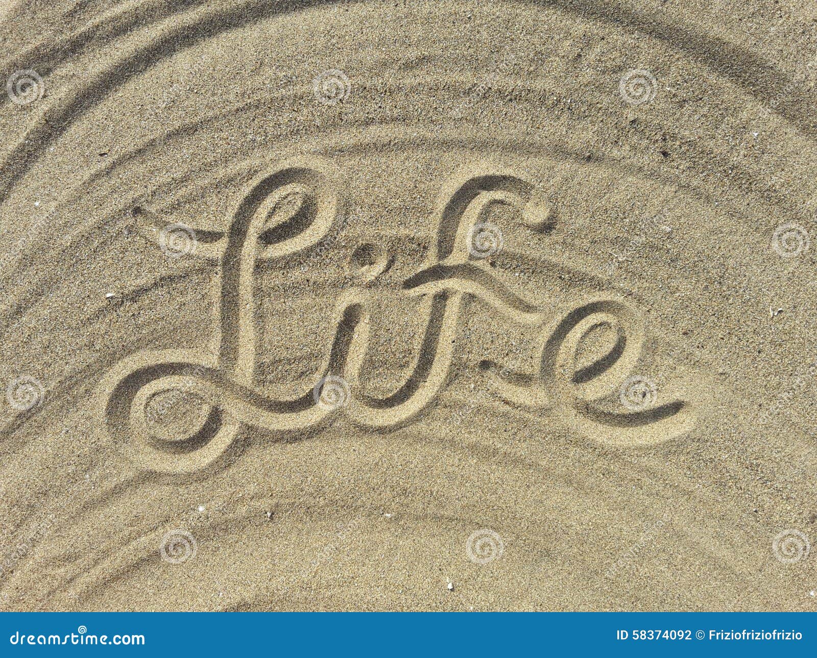 Life write on the sand stock photo. Image of travel, idea - 58374092