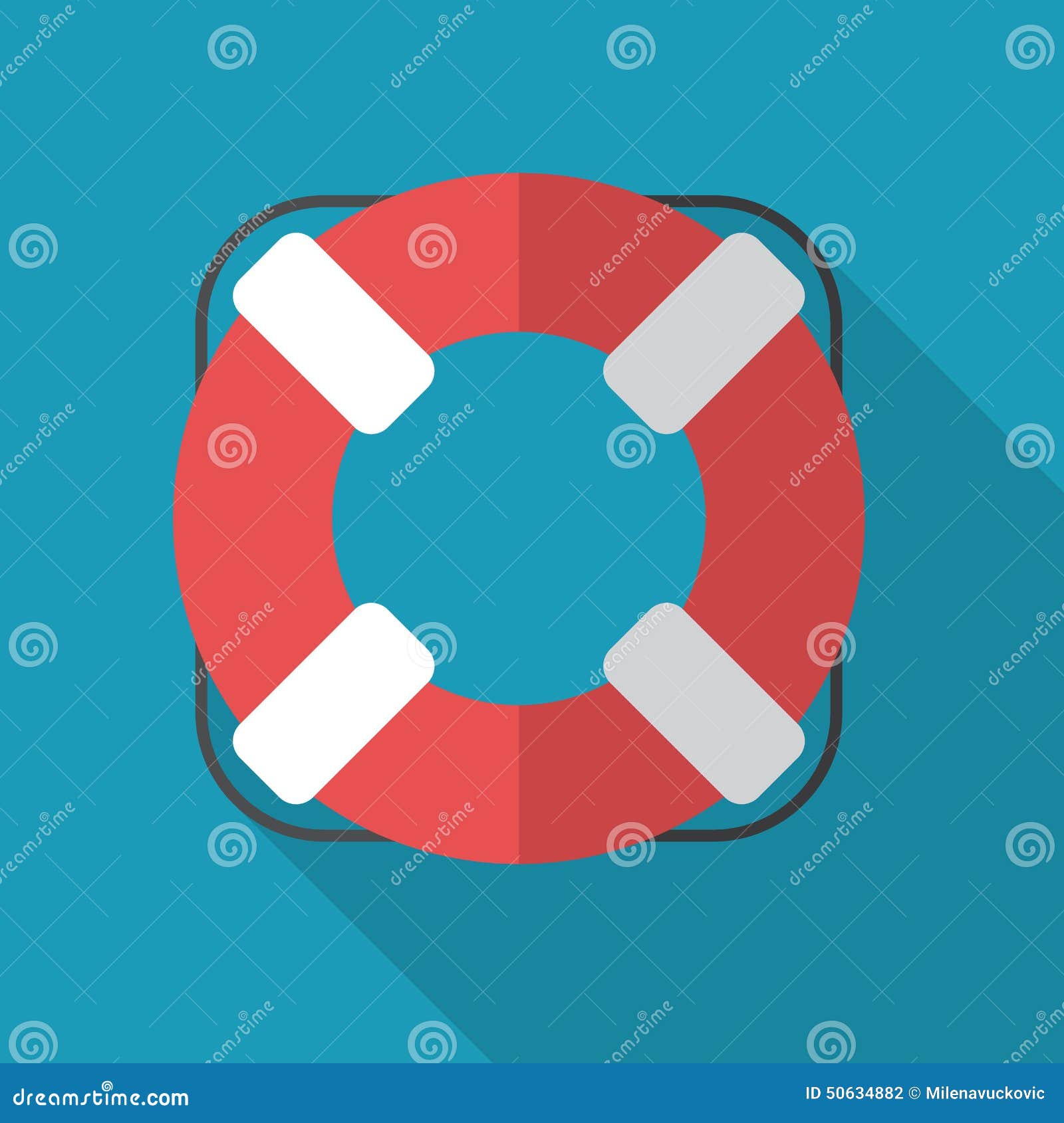 Lifebelt flat icon stock vector. Illustration of icon - 50634882