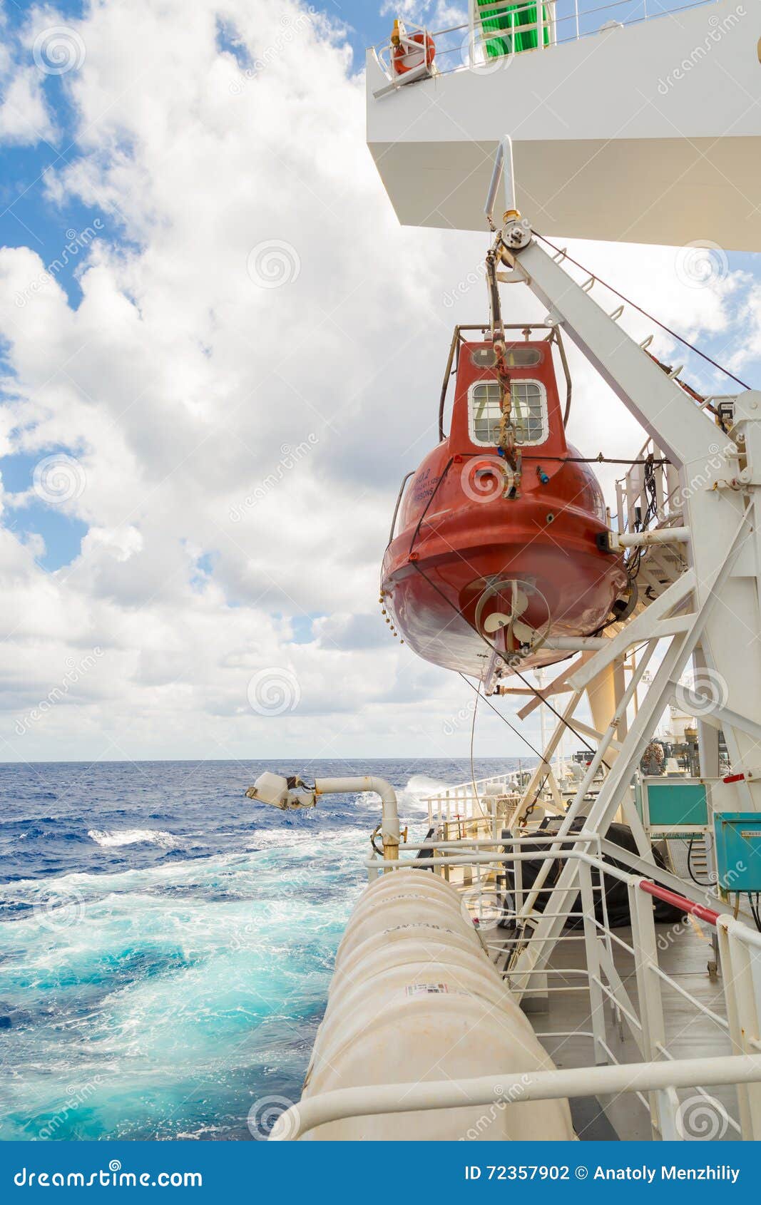 Lifeboat of cargo ship stock photo. Image of industrial - 72357902