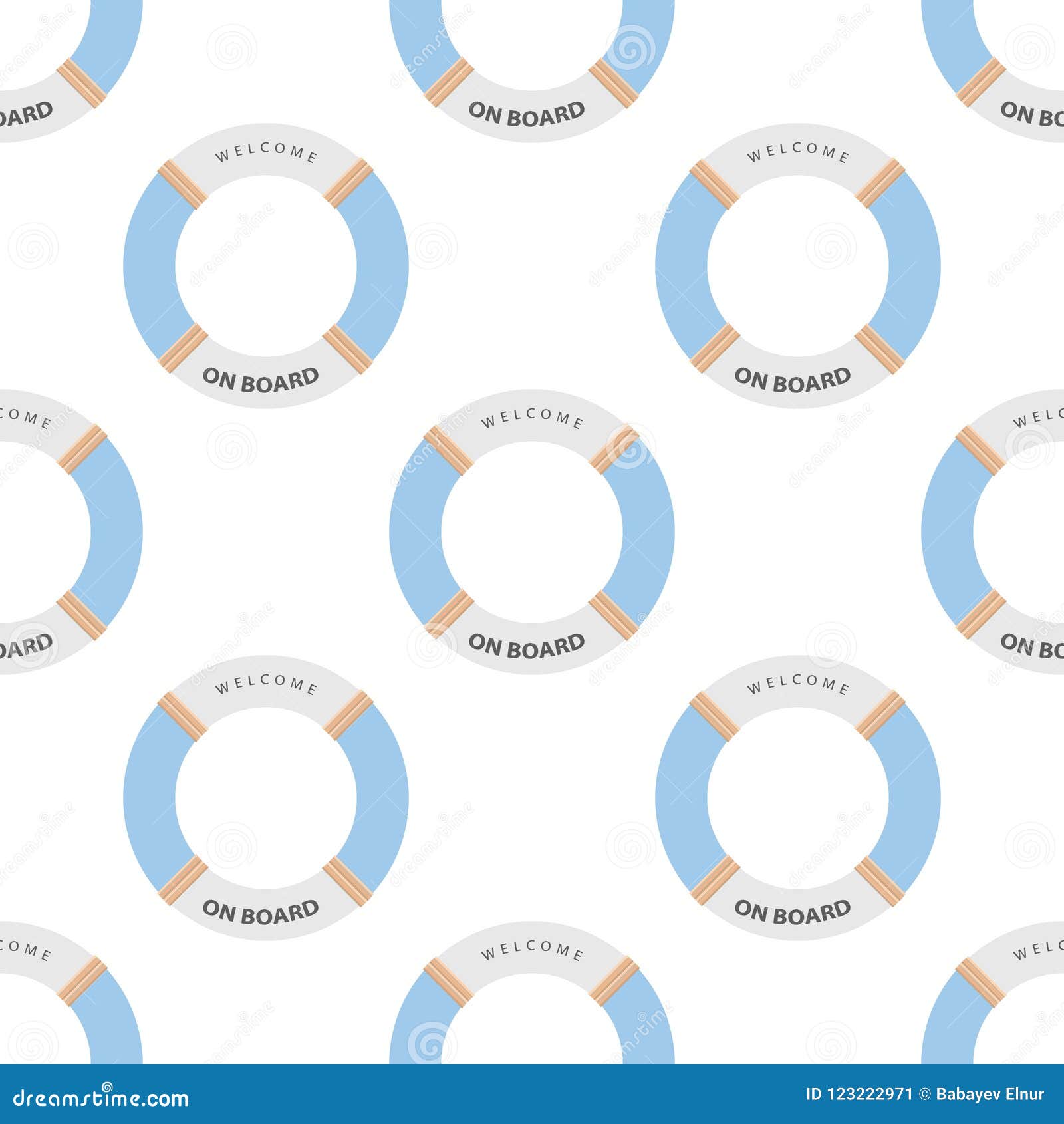 Lifeboat Float Seamless. Sea Circle Pattern. Modern Stylish Texture ...