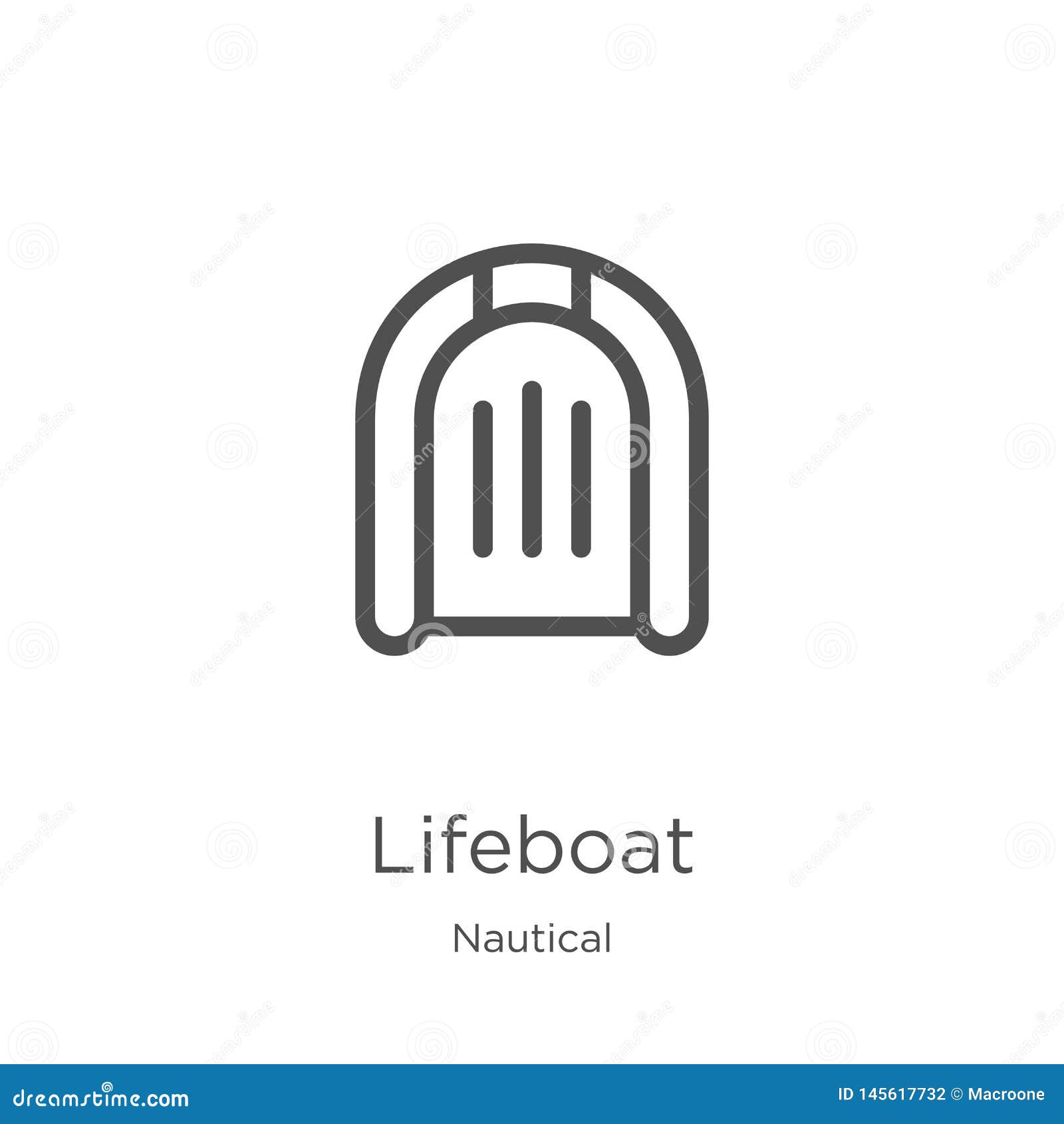 Outline Lifeboat Vector Icon. Isolated Black Simple Line Element ...