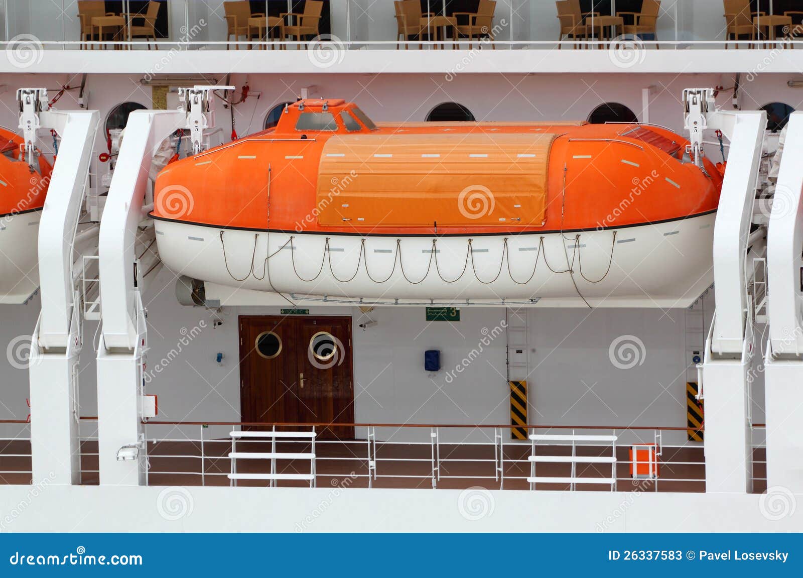 Lifeboat Installed on Large Passenger Liner Deck Stock Image - Image of ...