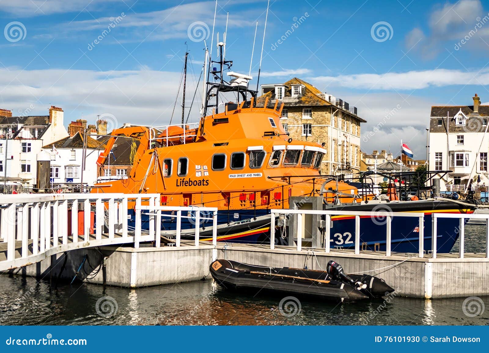 Lifeboat Moored in the Harbour Editorial Image - Image of lifeboat ...