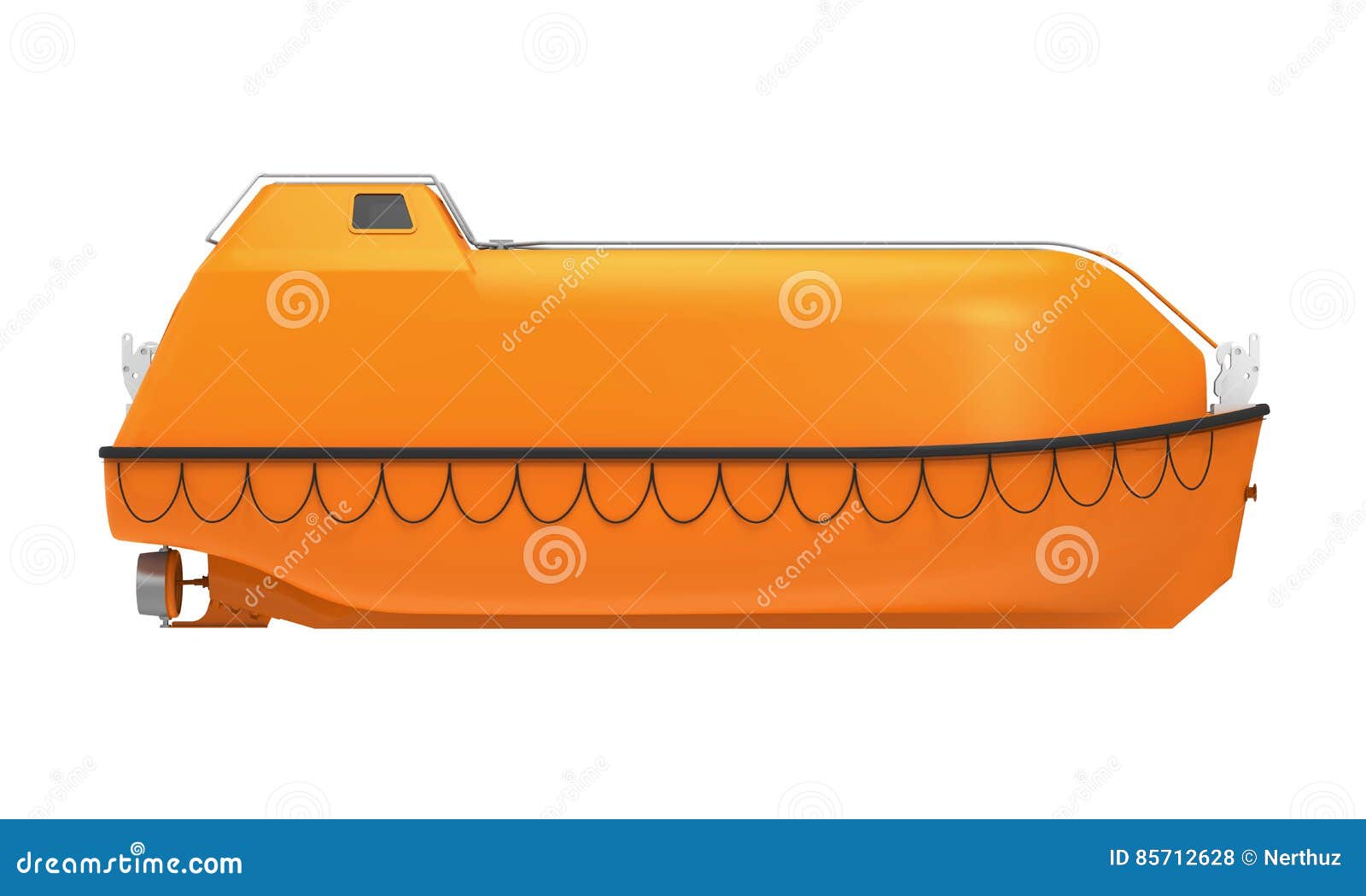Liferaft Transportation Cartoon Character Side View Vector Illustration ...