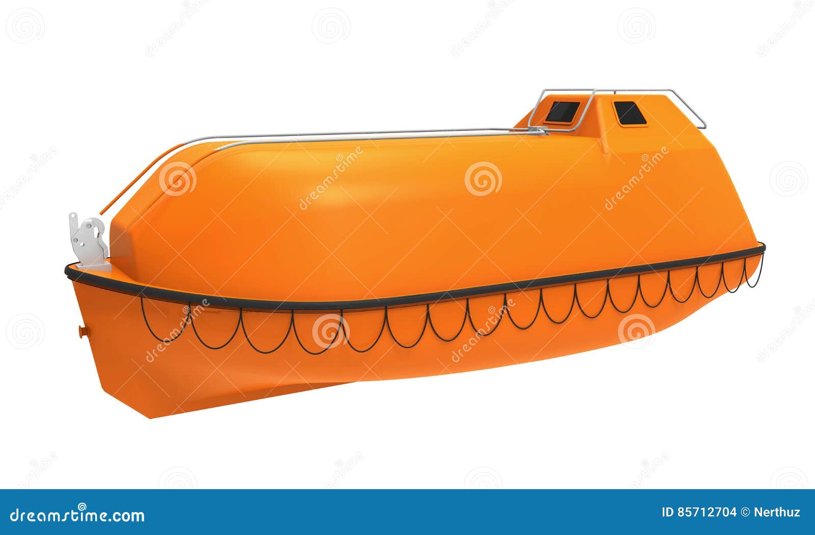 Liferaft Transportation Cartoon Character Side View Vector Illustration ...