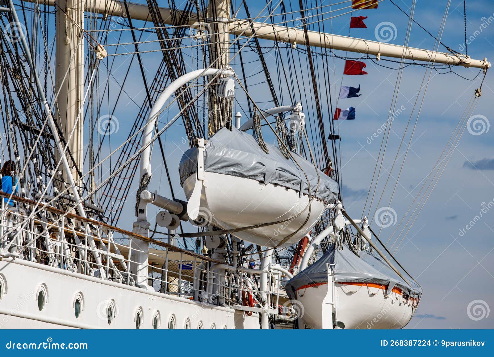 Lifeboat on the Old Vintage Sailing Ship. Stock Photo - Image of ...