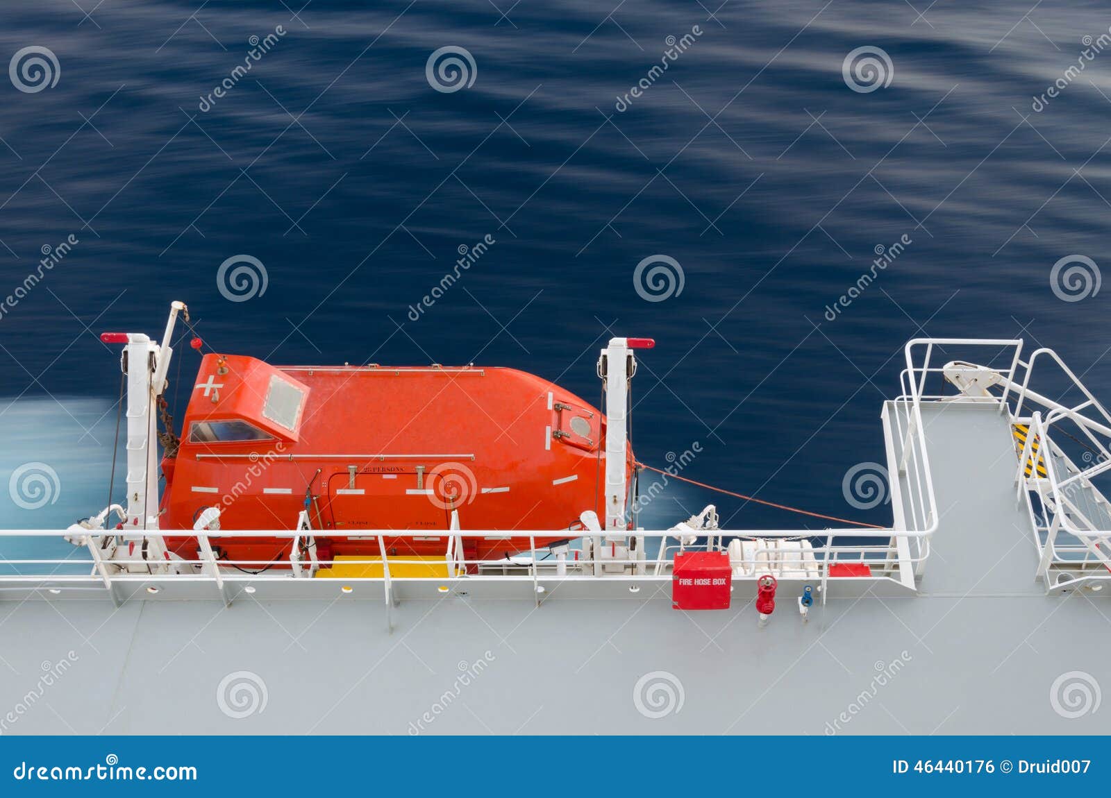 Lifeboat stock photo. Image of lifeboat, rail, ocean - 46440176
