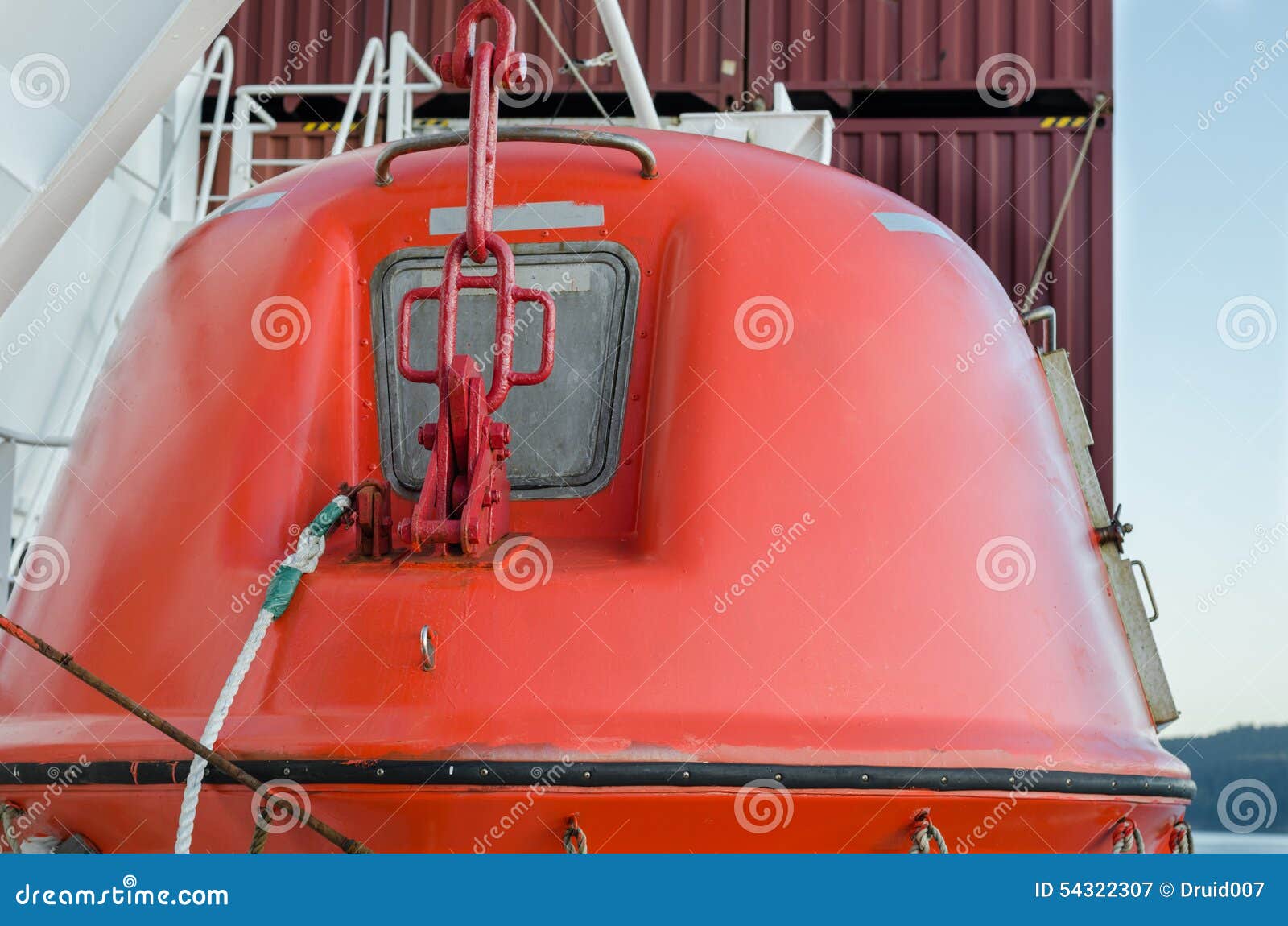 Lifeboat stock image. Image of propeller, orange, container - 54322307