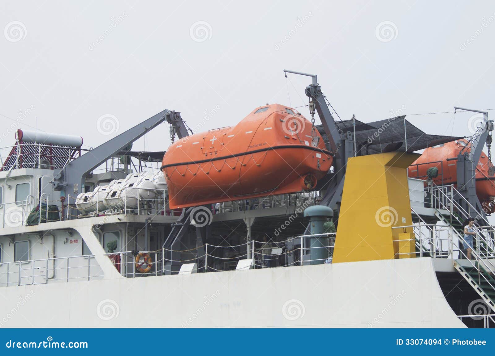Lifeboat on the ship stock photo. Image of liner, liferaft - 33074094