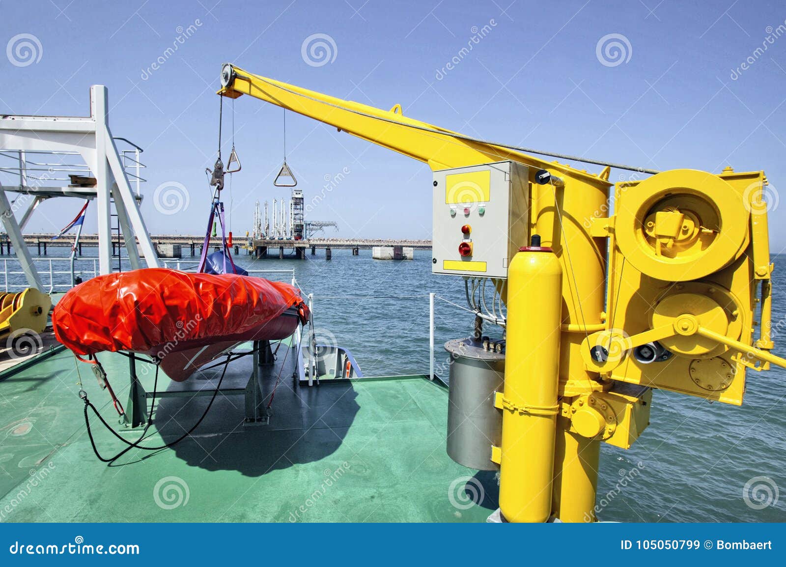 Lifeboat from the Side of a Ship Stock Image - Image of winched, color ...