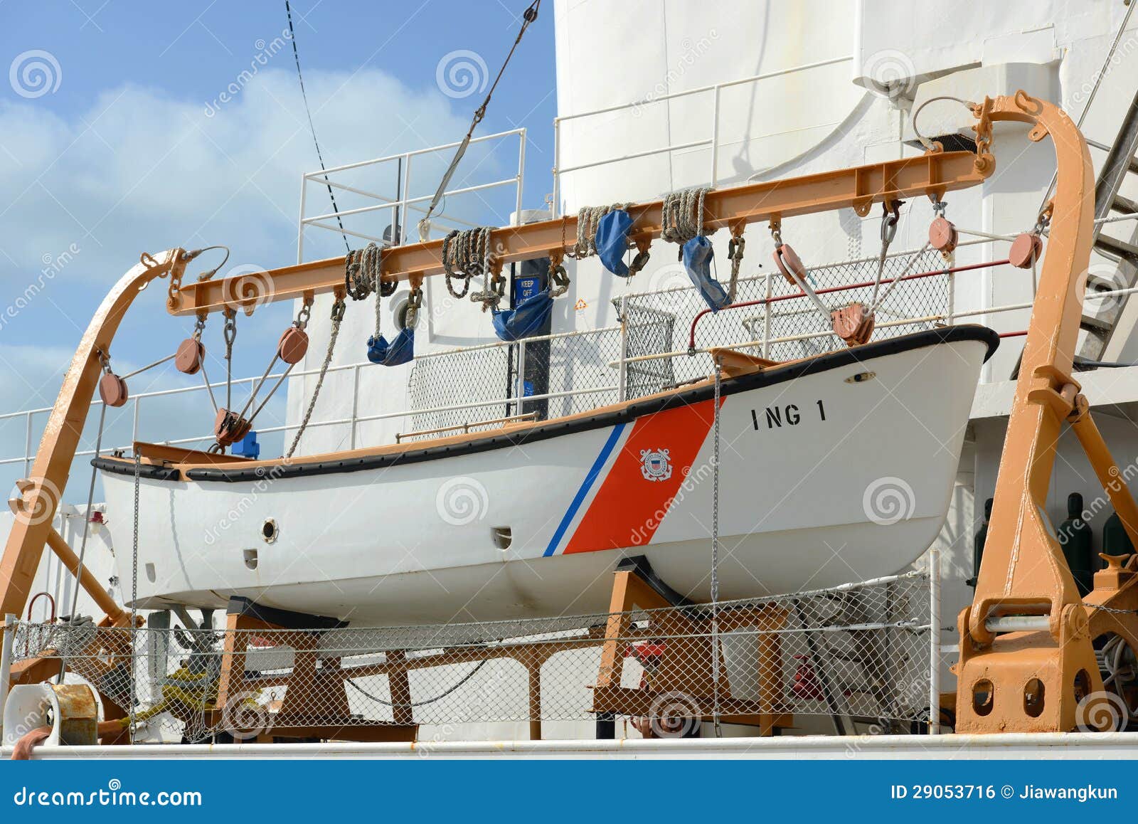 Lifeboat on USCGC Ingham (WHEC-35) Editorial Photo - Image of second ...