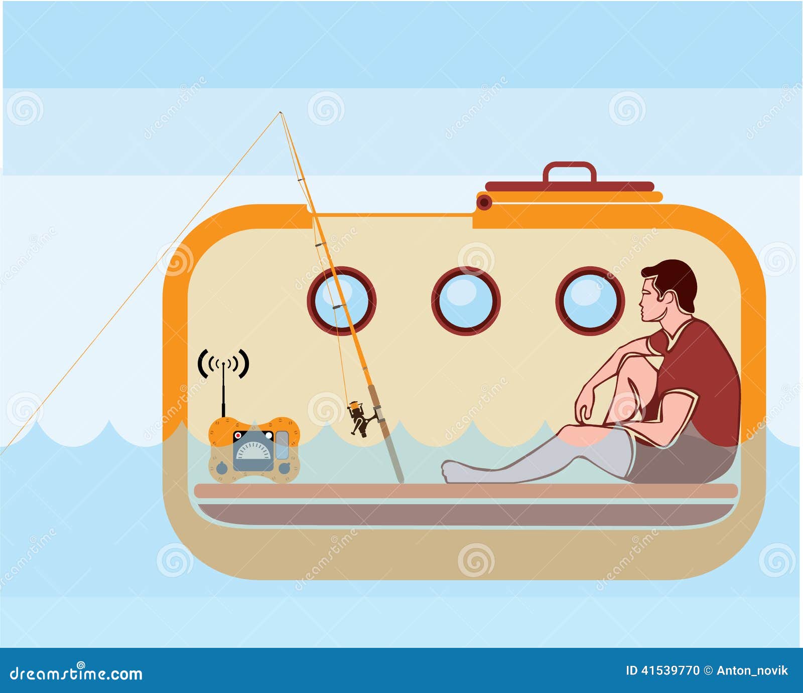 Lifeboat stock vector. Illustration of safe, seascape - 41539770