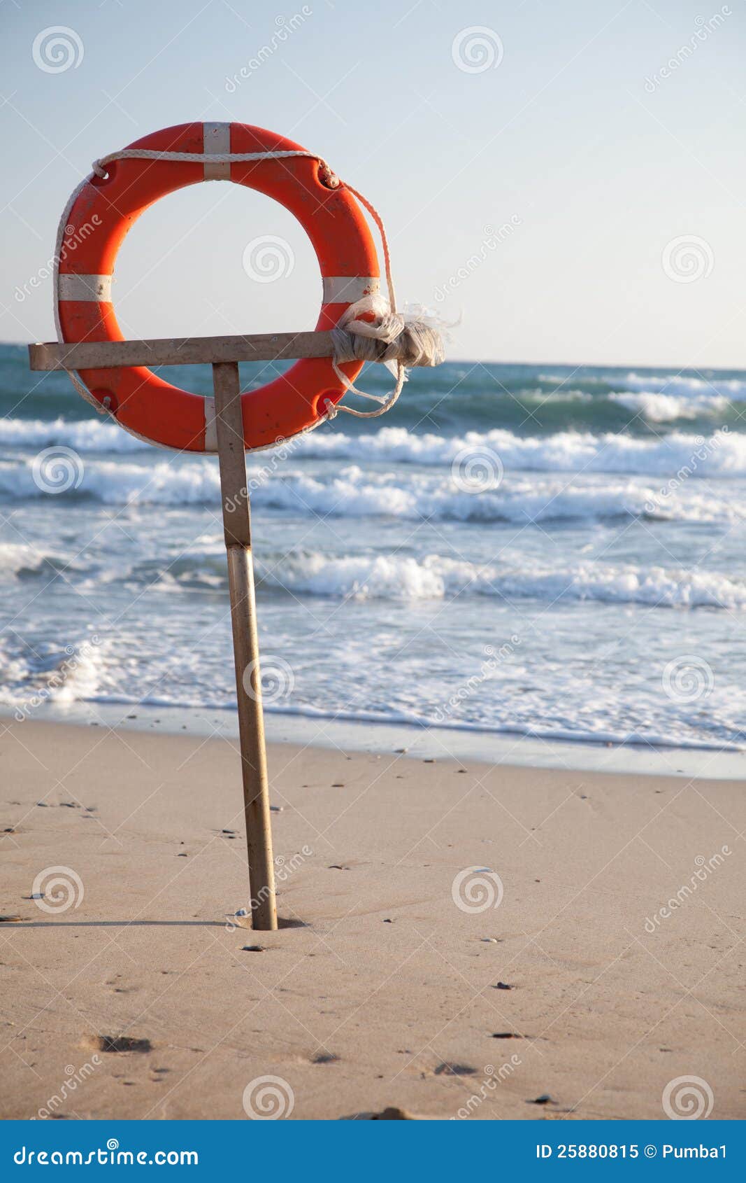 Lifebuoy on a beach stock image. Image of protection - 25880815