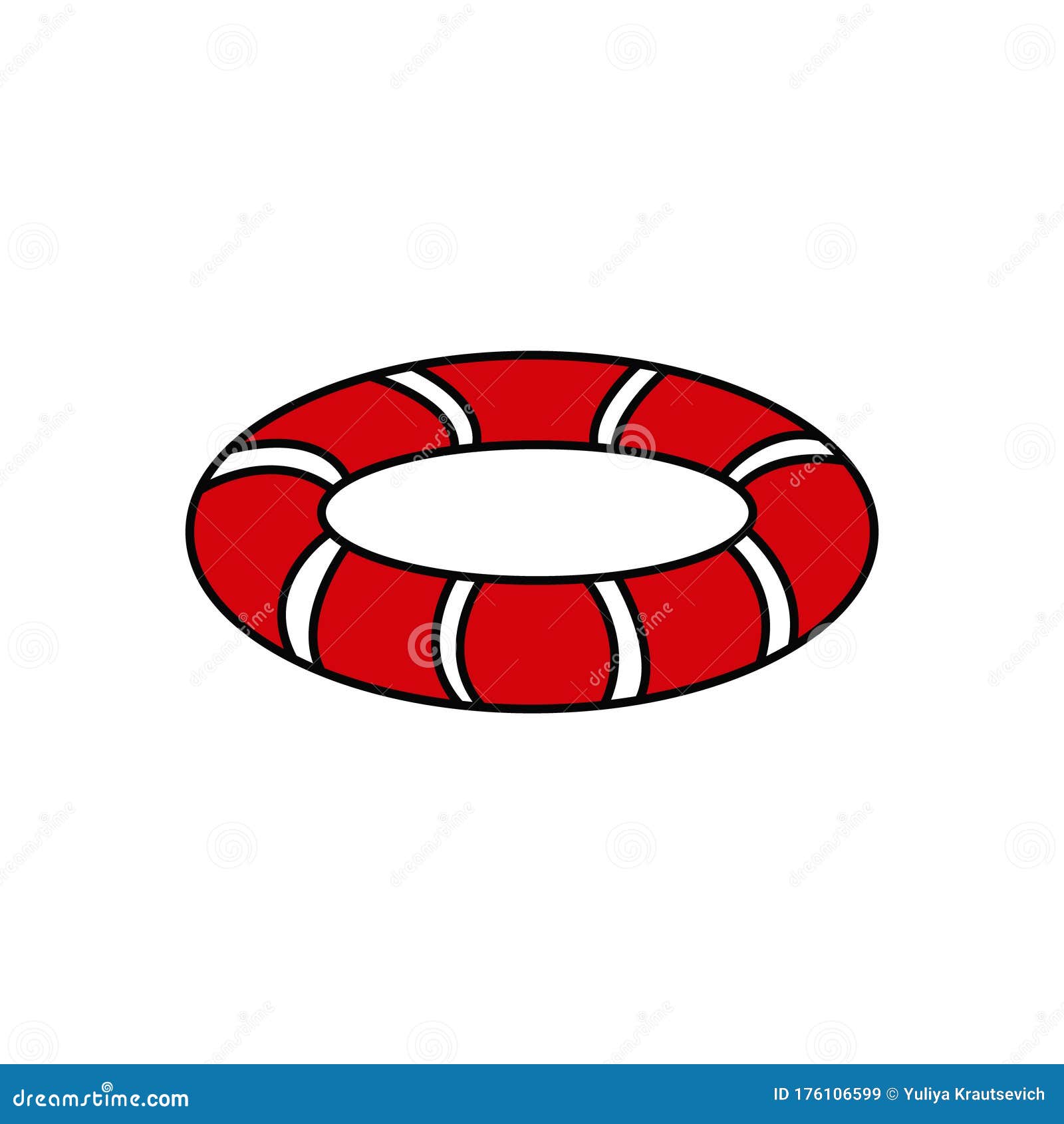 Lifebuoy.Doodle Style.Outline Drawing By Hand.Coloring.Black And White ...
