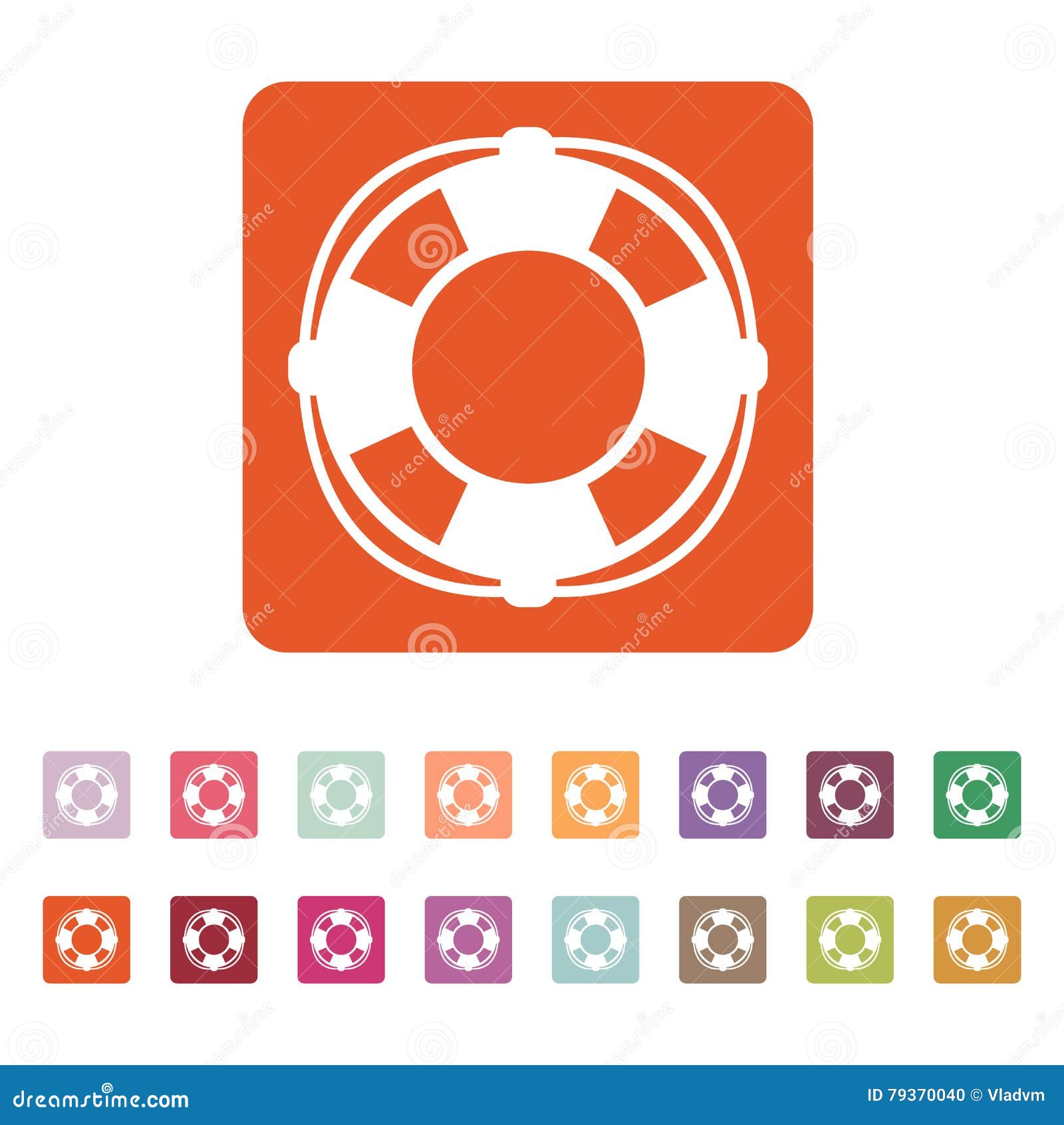 Lifebuoy. Icon Flat, Cartoon Style. Isolated On White Background ...