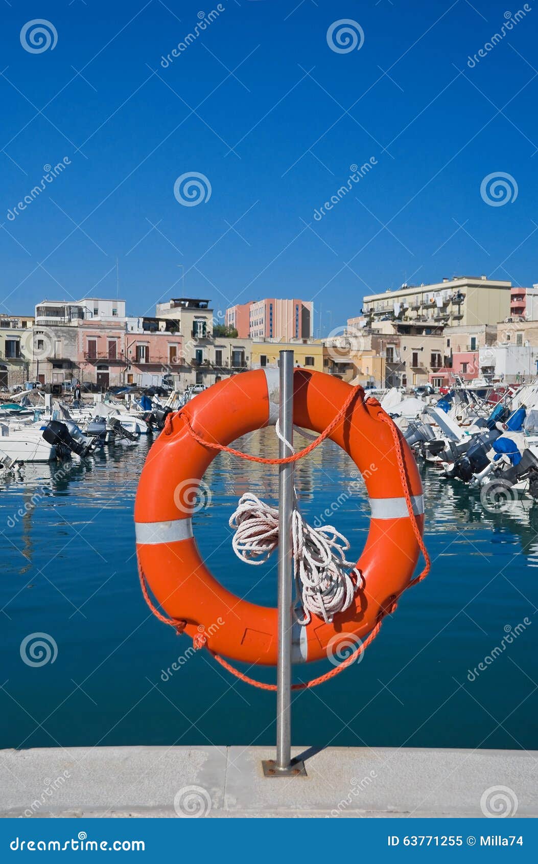 Lifebuoy. stock image. Image of boat, reflection, buoy - 63771255
