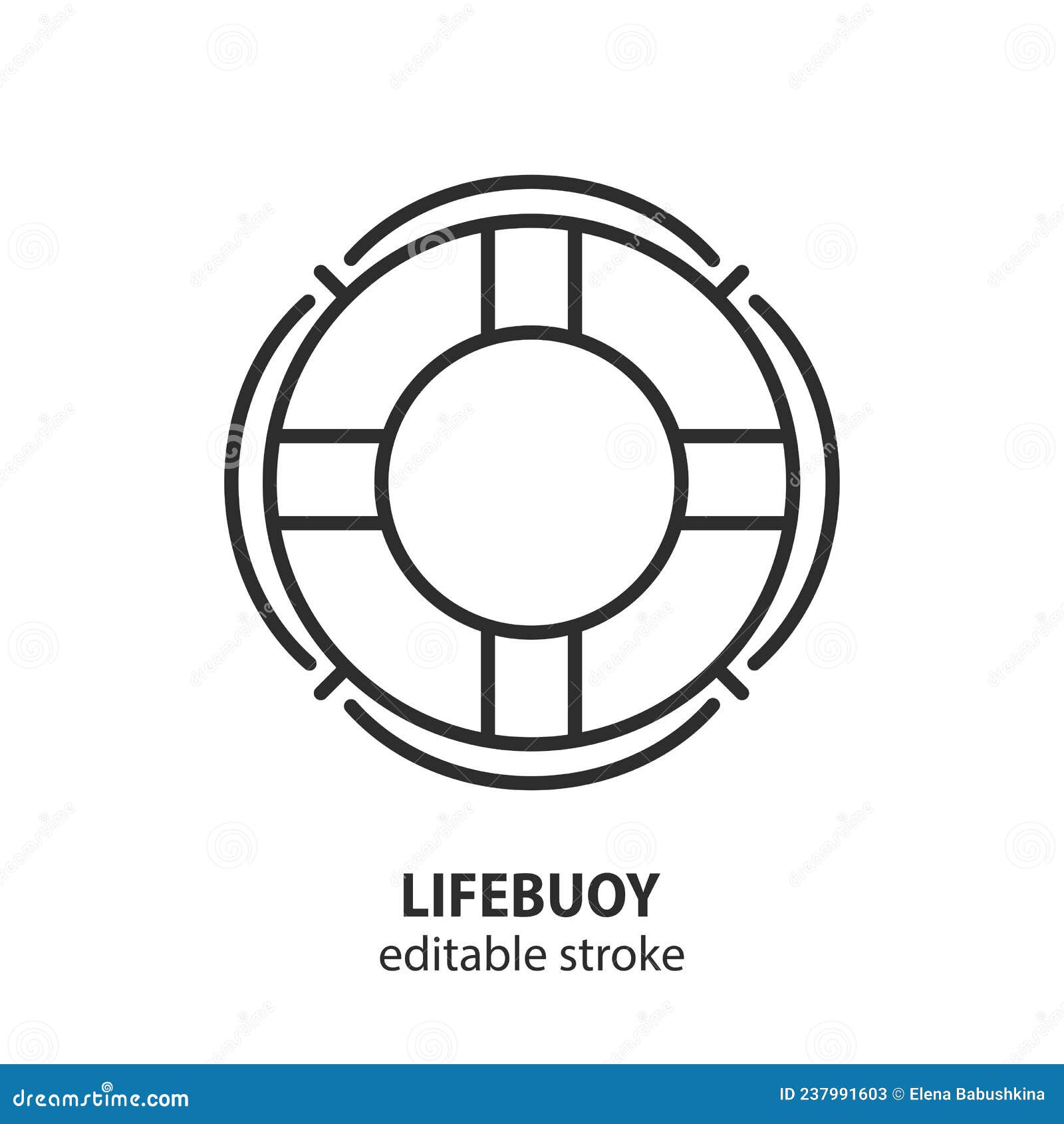 Lifebuoy Line Vector Icon. Life Saving Sign Stock Vector - Illustration ...