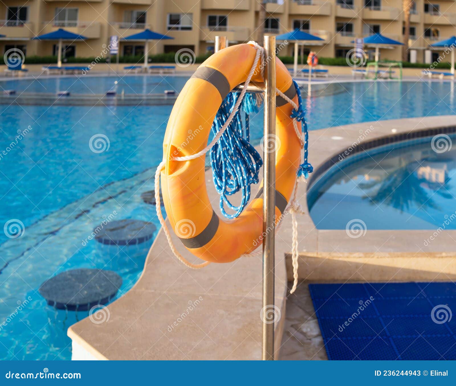 Lifebuoy by the Pool. Safety First, Travel Stock Image - Image of ...