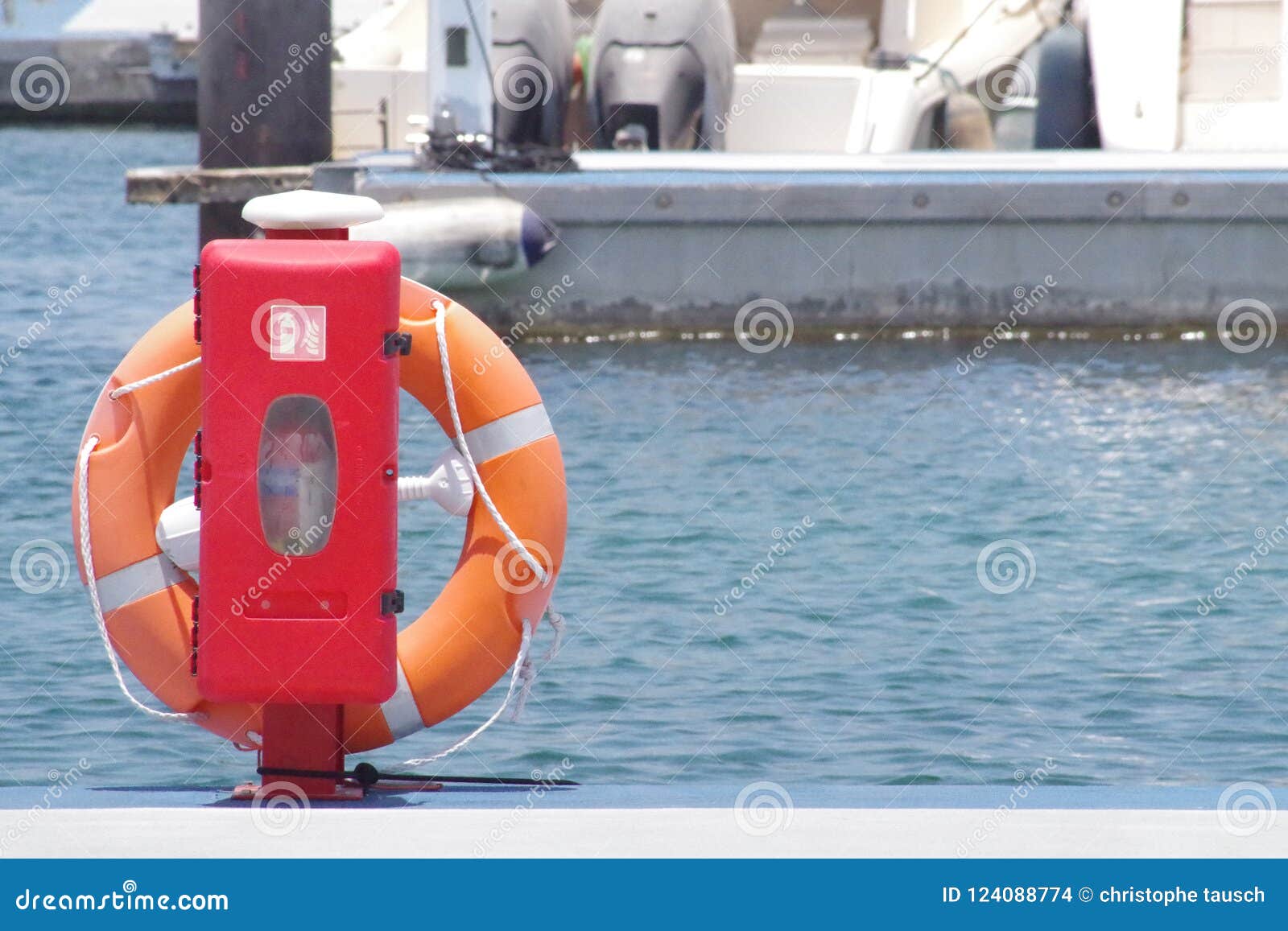 Lifebuoy in Position Ready To Be Deployed If Needed. Floating Device ...
