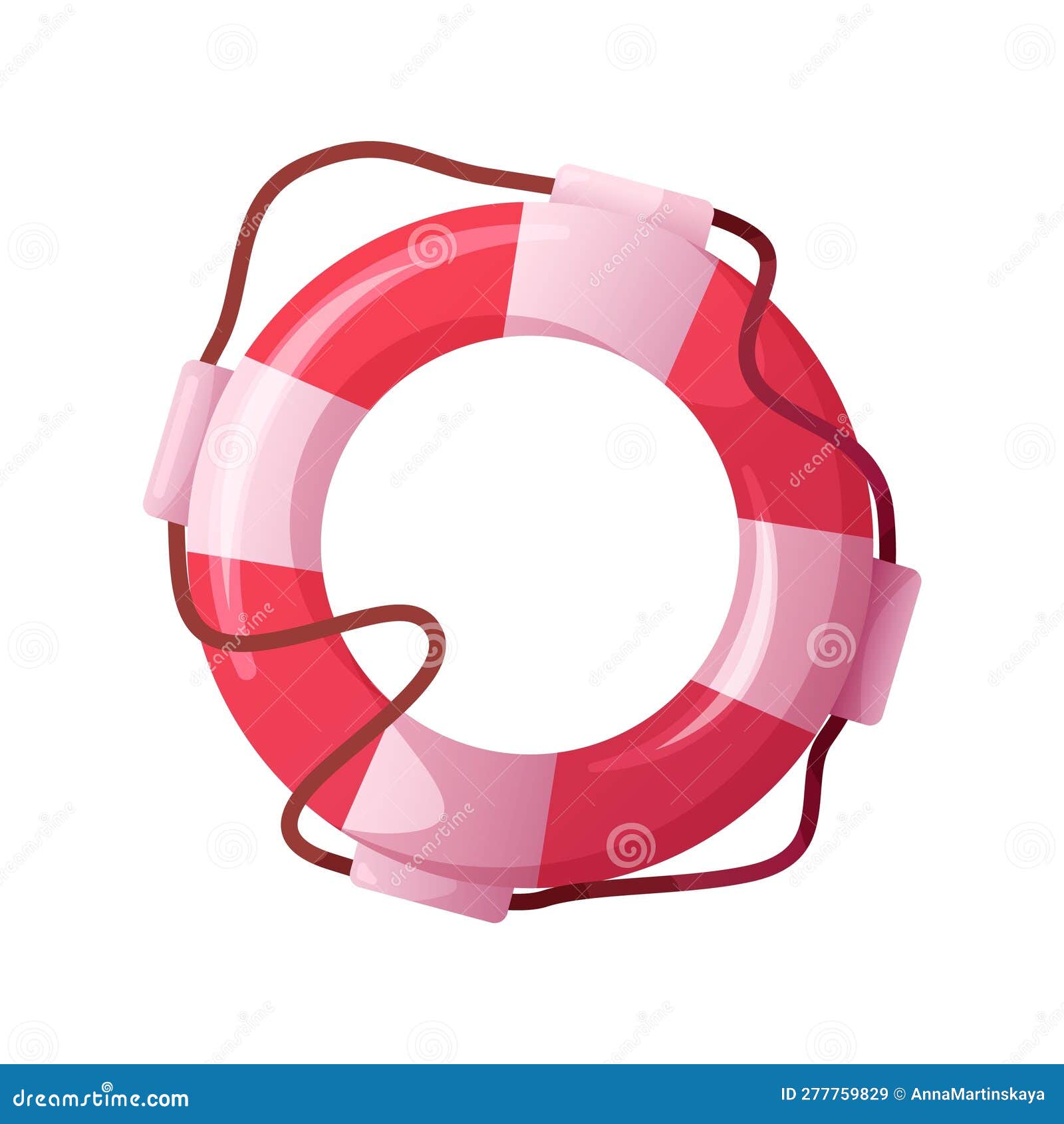Lifebuoy Ring in Cartoon Style. Vector Illustration Isolated on White ...